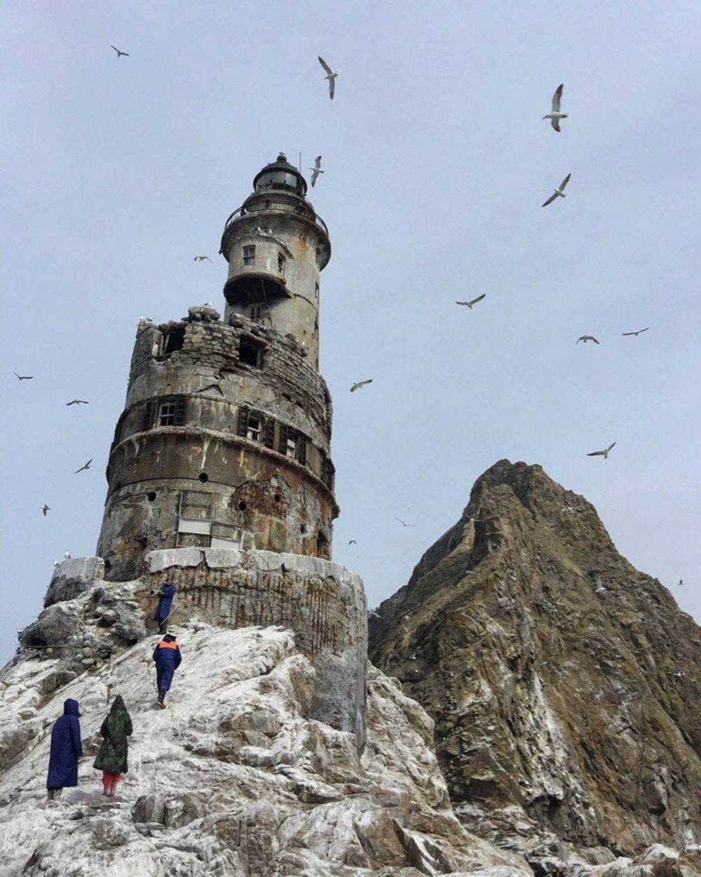 Abandoned Japanese lighthouse on Russia's Sakhalin Island | Scrolller