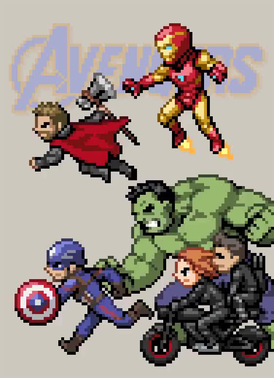 [A] 8 bit avengers assemble! | Scrolller