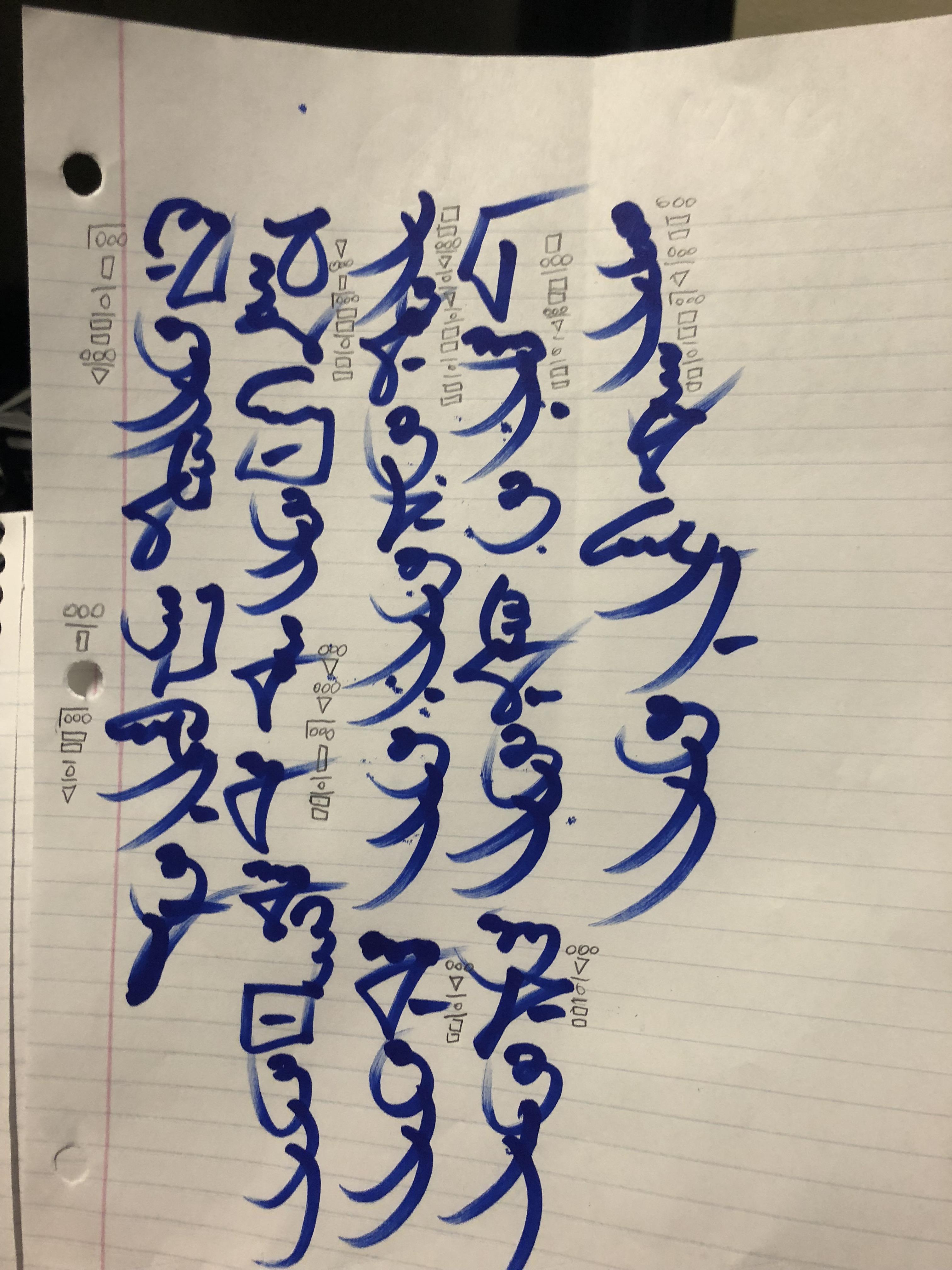 A bunch of nonsense words in my conlang's calligraphy 😊 | Scrolller