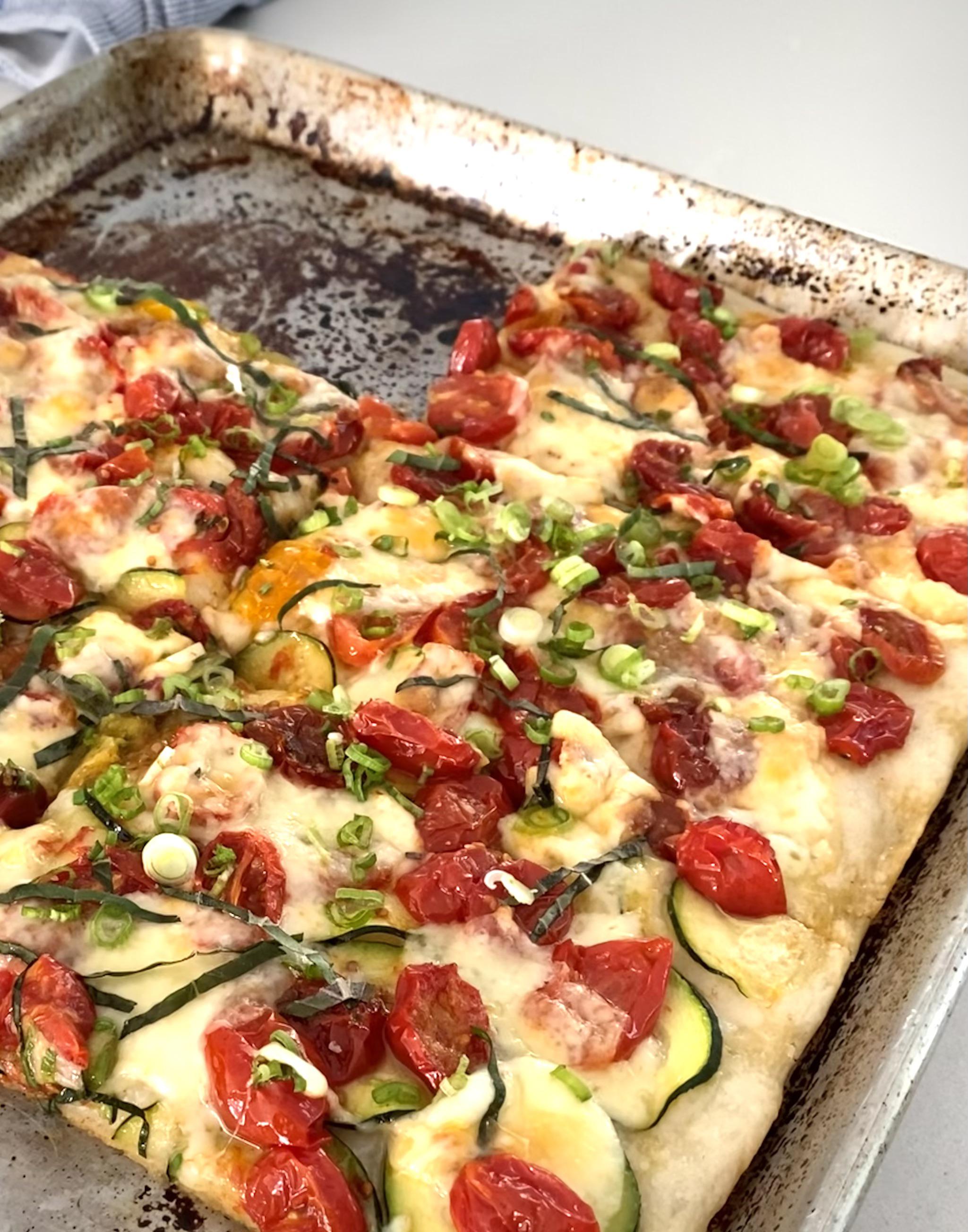 A garden taste on homemade pan pizza | Scrolller