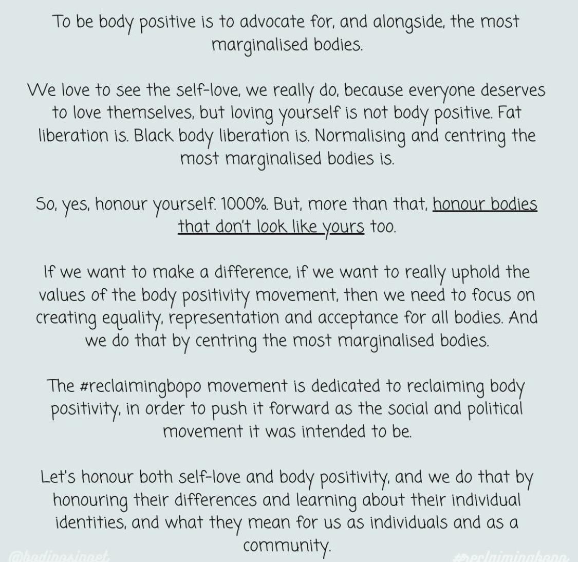 A great post on the intersectionality of body positivity by IG’s @bodyposipoet | Scrolller