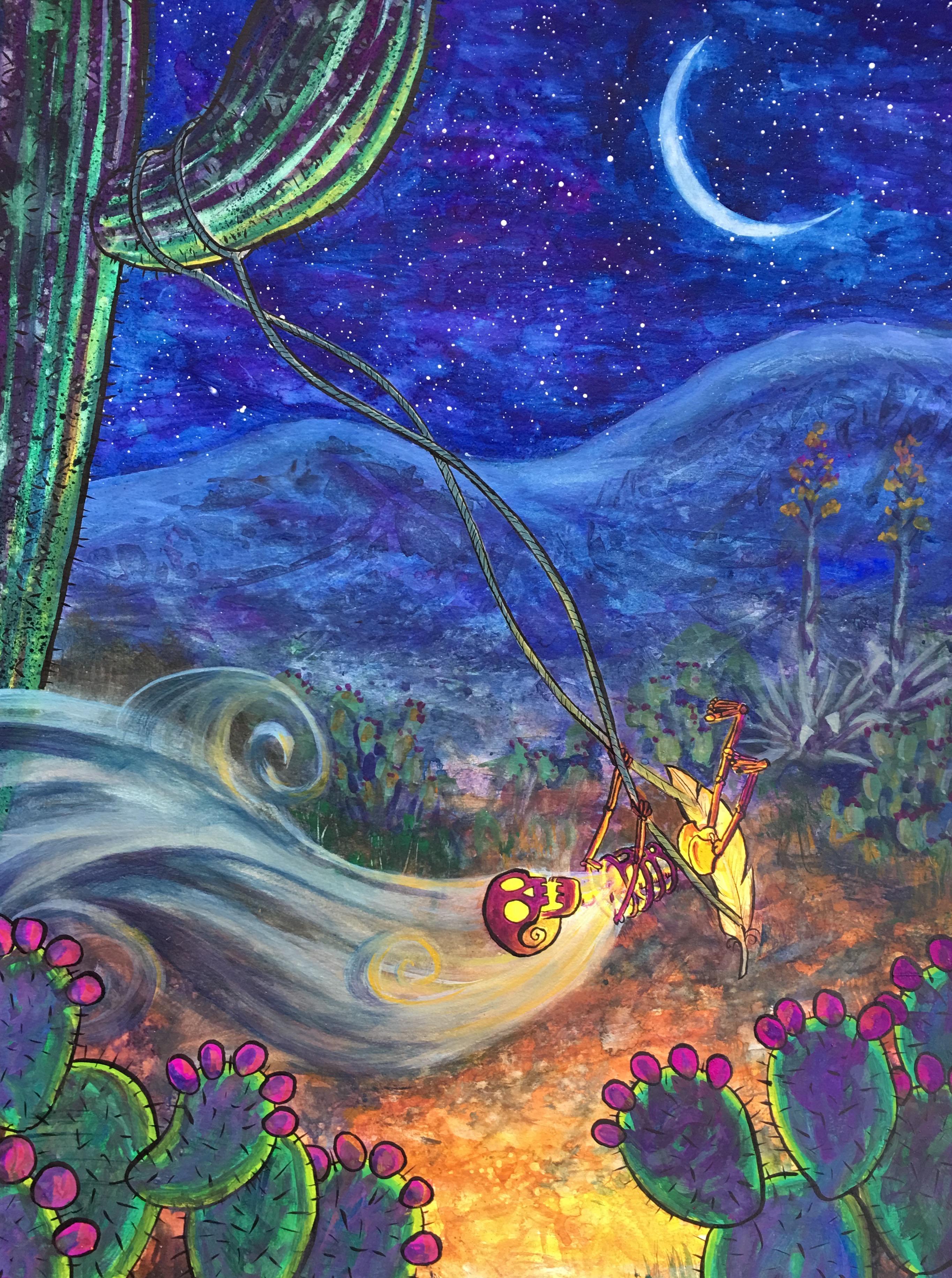 A Happy Skeleton in the Desert! Artwork by me. | Scrolller