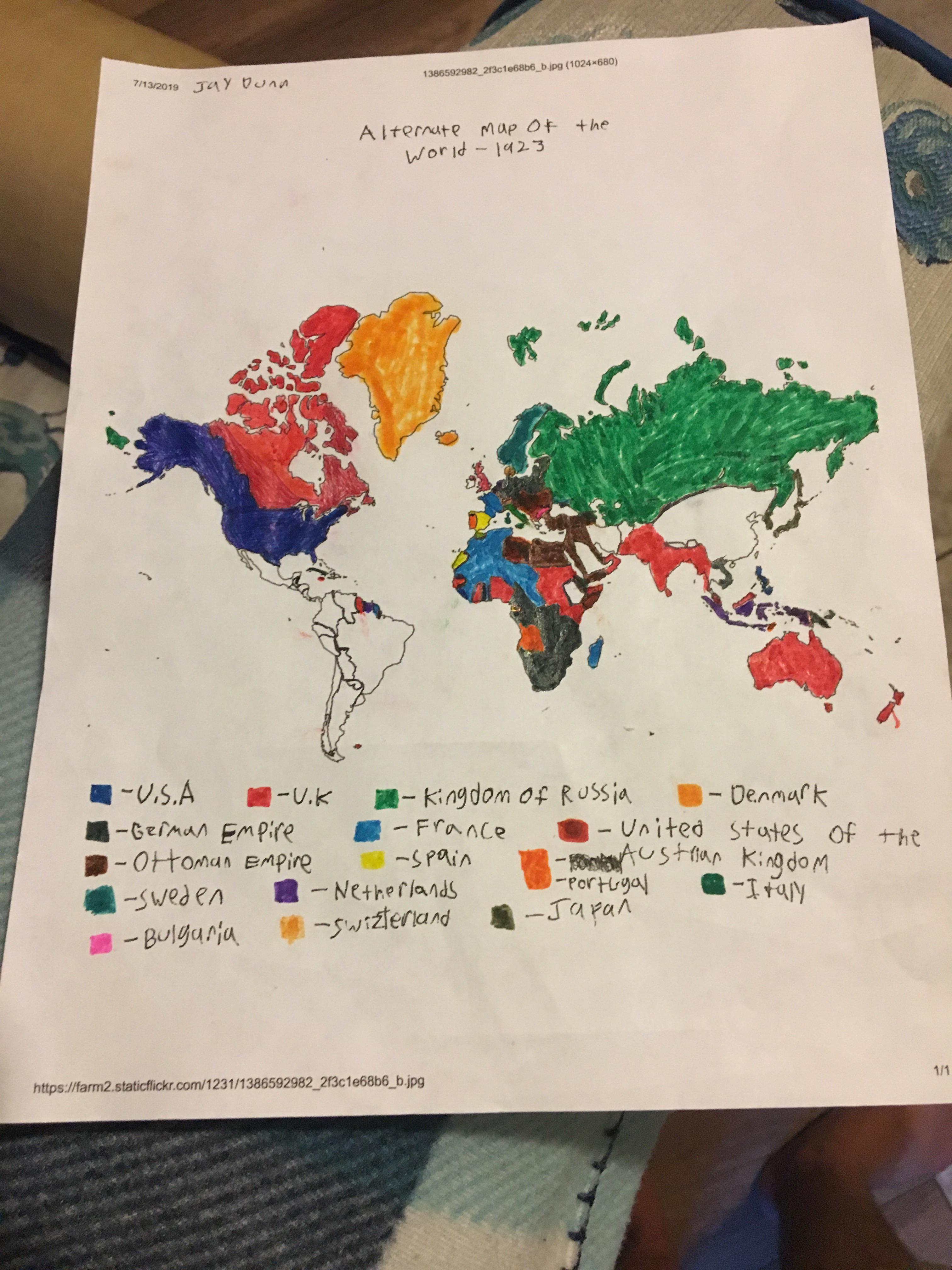 A map I made in an alternate timeline where the USA join the Central ...