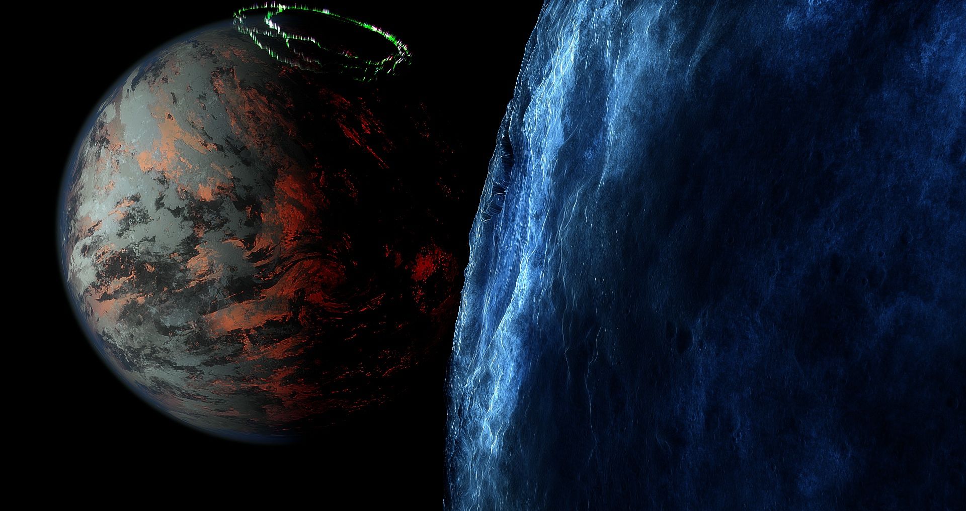 A micro terra above a torrid planet. | Scrolller