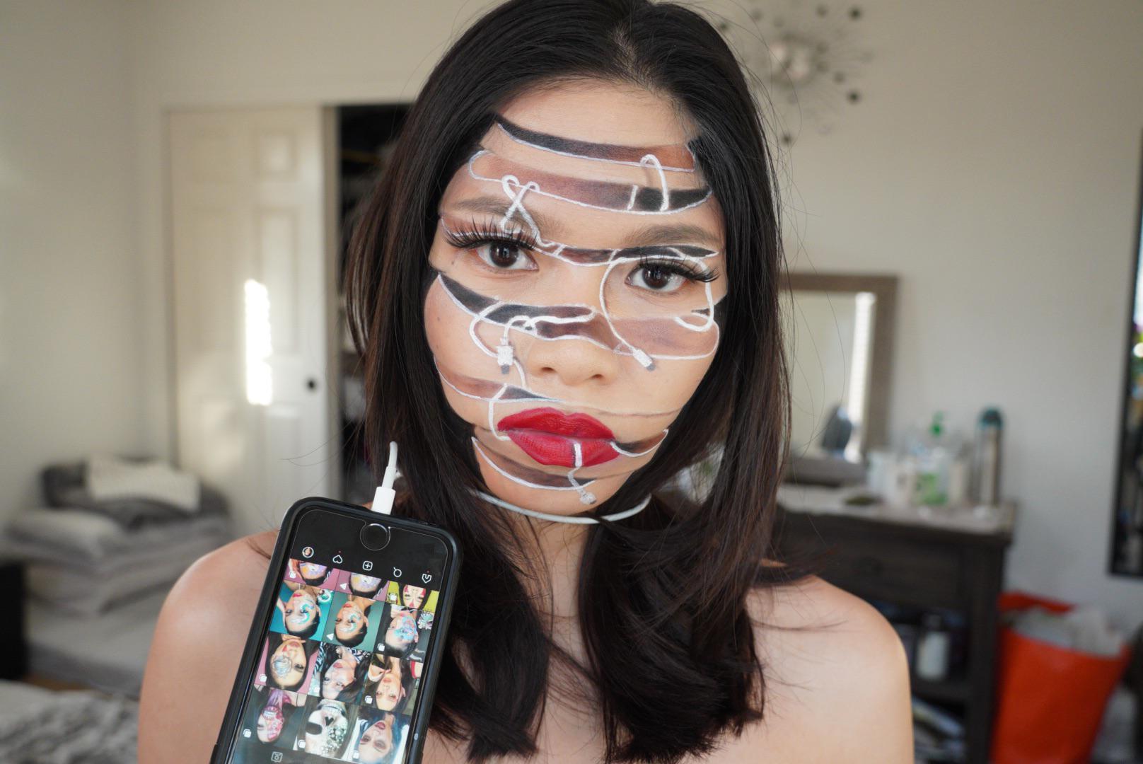 A not so throwback. Re-created Mimi Choi’s illusion look. This took me 6 hours to paint! | Scrolller