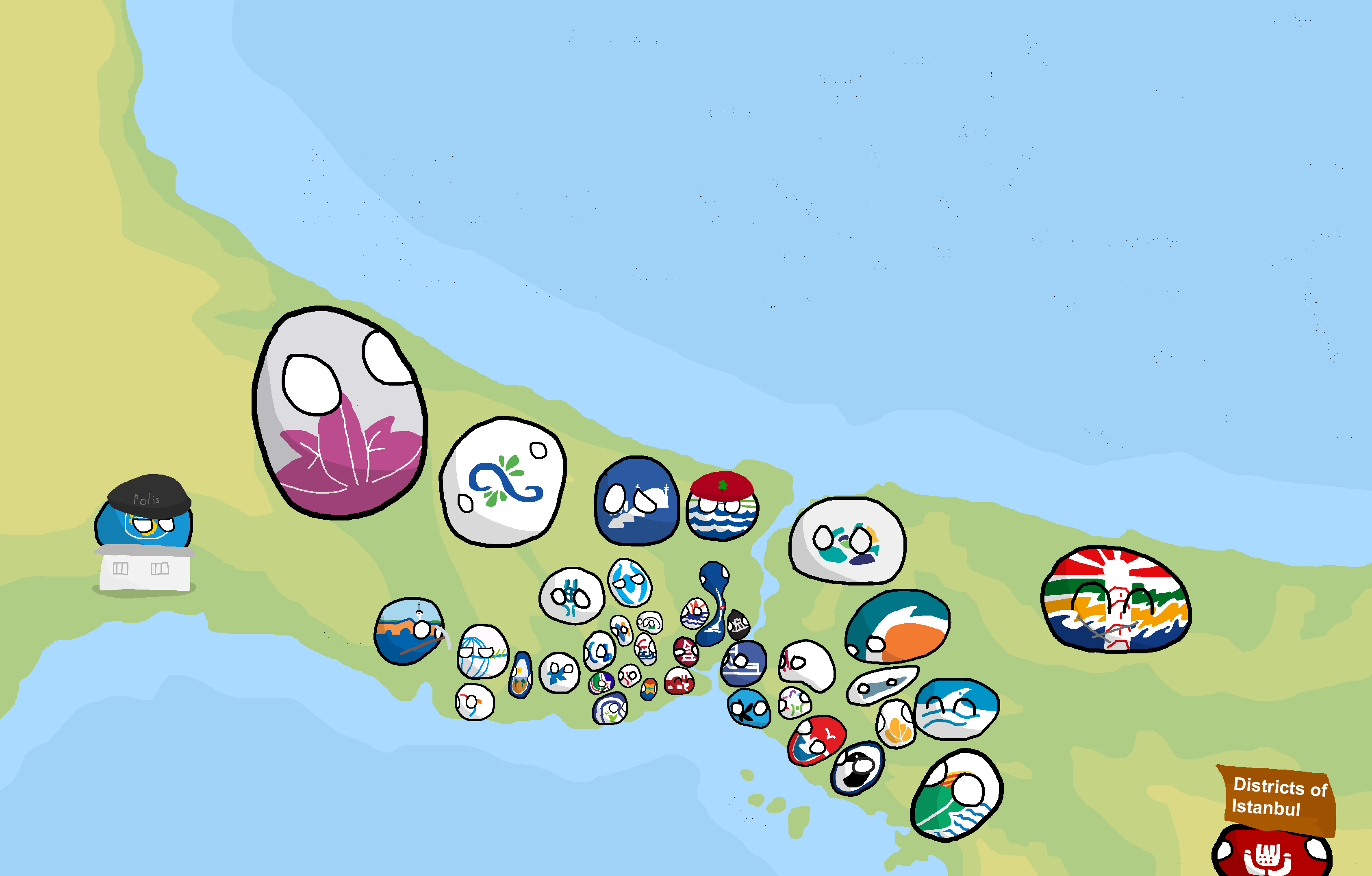 A polandball map of Istanbul | Scrolller