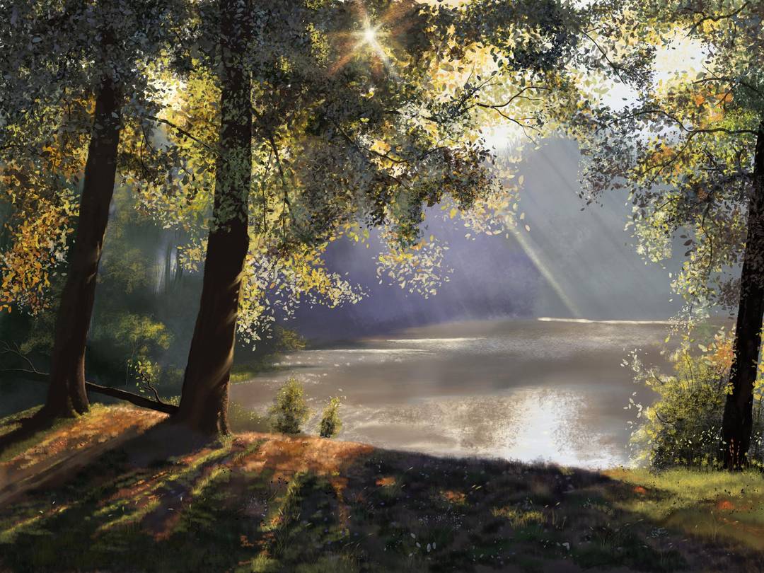 A quiet place to reflect. My fifth attempt at landscape art in ProCreate. Still learning with ...