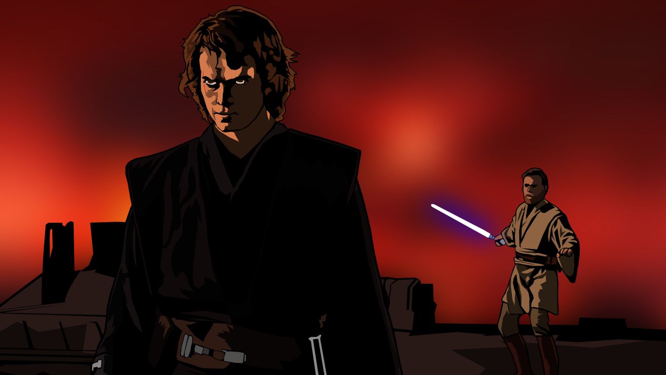 A Redraw of this awesome shot from Anakin vs Obi Wan - By Me | Scrolller