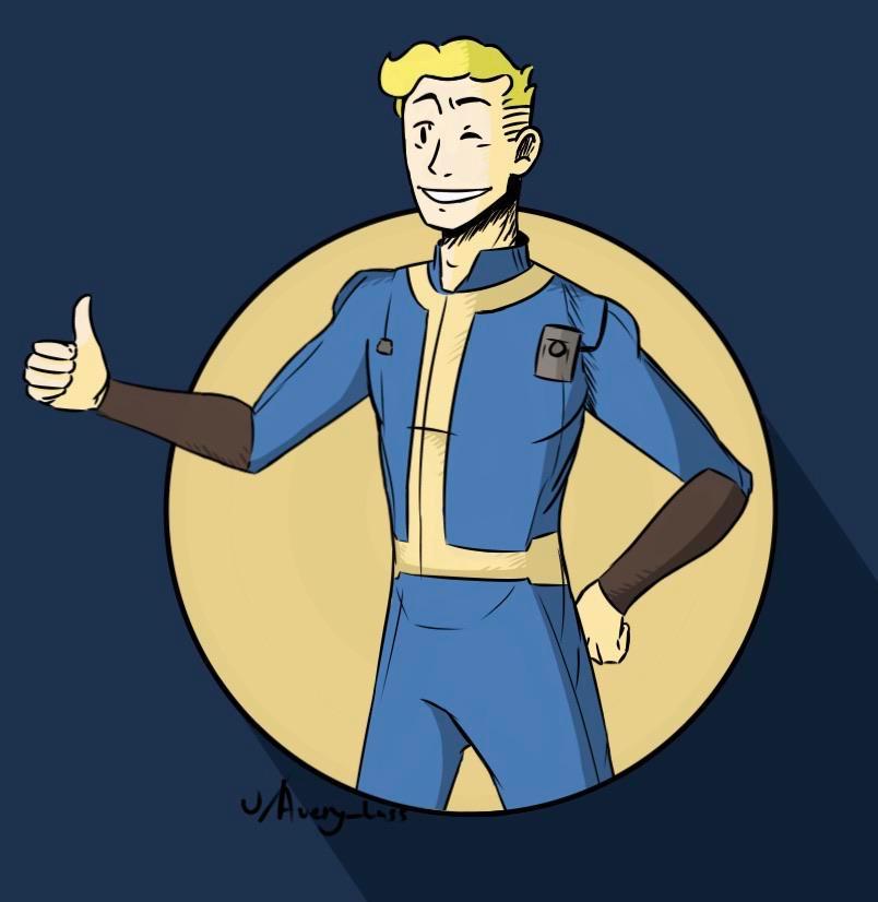 A redraw of Vault Boy. Drawn by me :3 | Scrolller