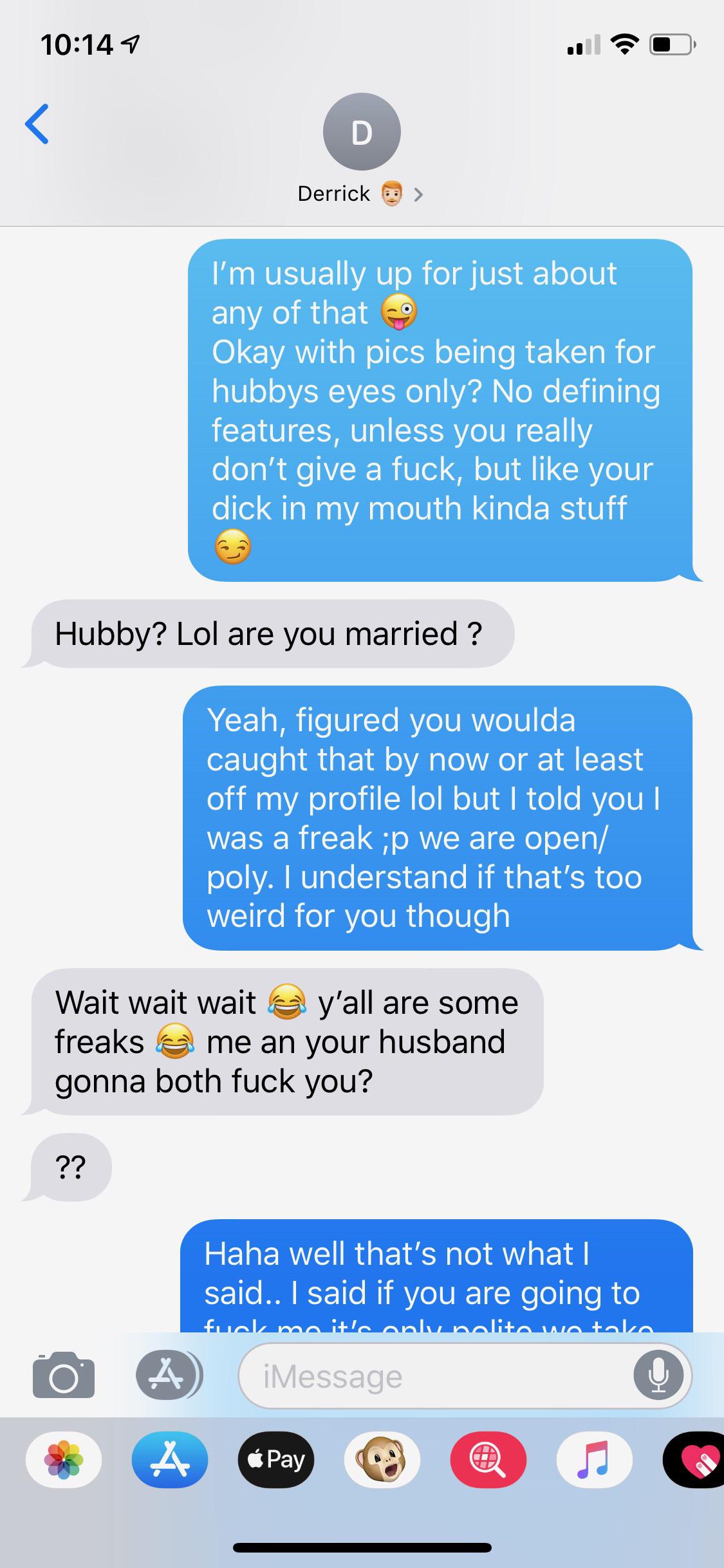 A screenshot from one of her conversations. | Scrolller