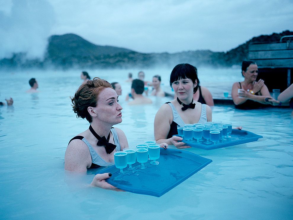 A summer solstice midnight party in Iceland's Blue Lagoon | Scrolller