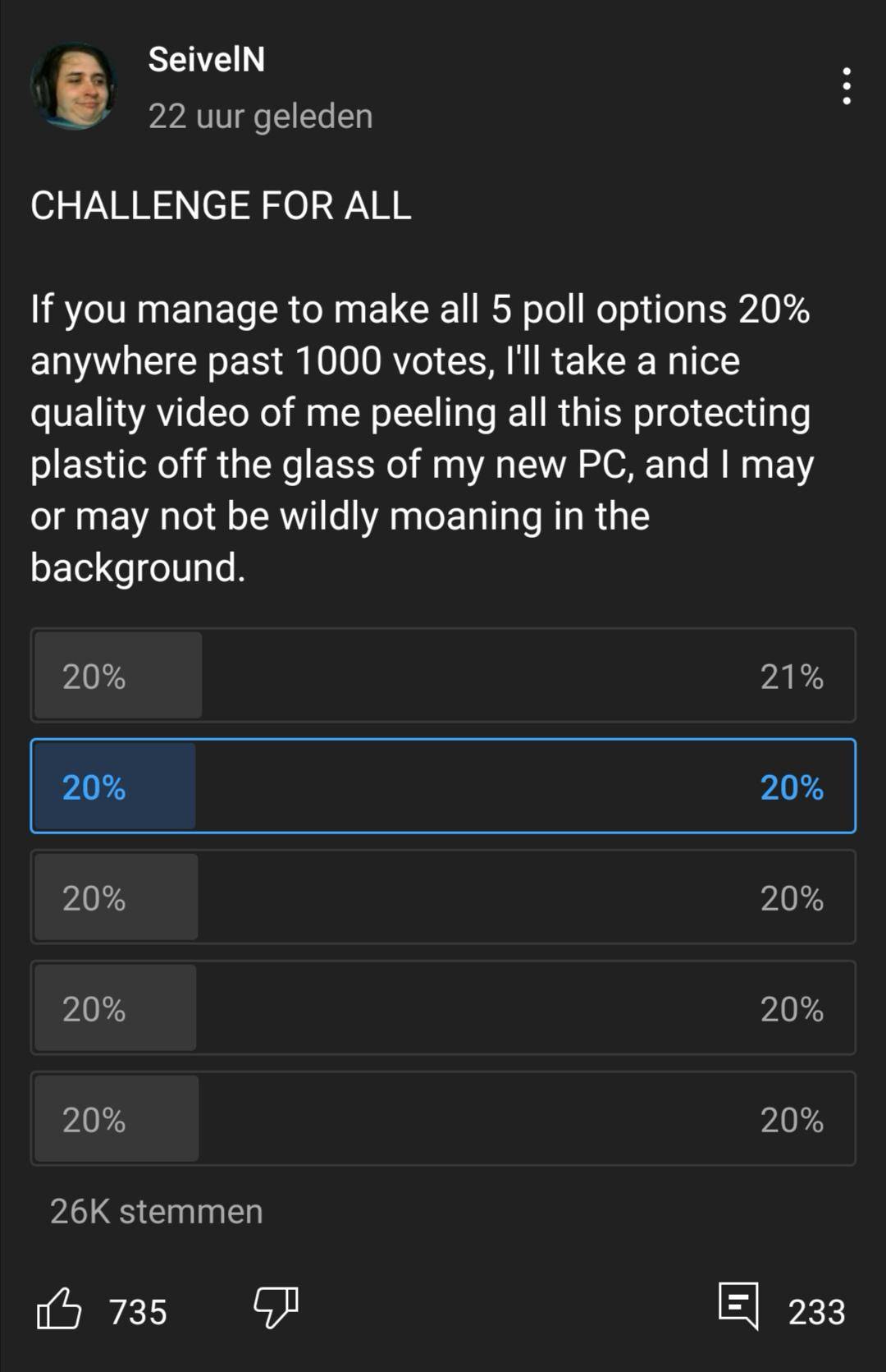 A YouTube poll can have 101% | Scrolller