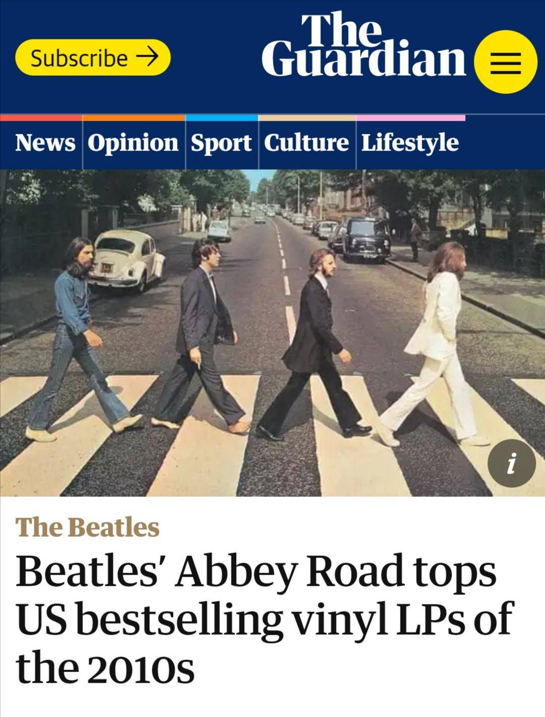 Abbey Road has been named the US’s biggest-selling vinyl LP of the ...