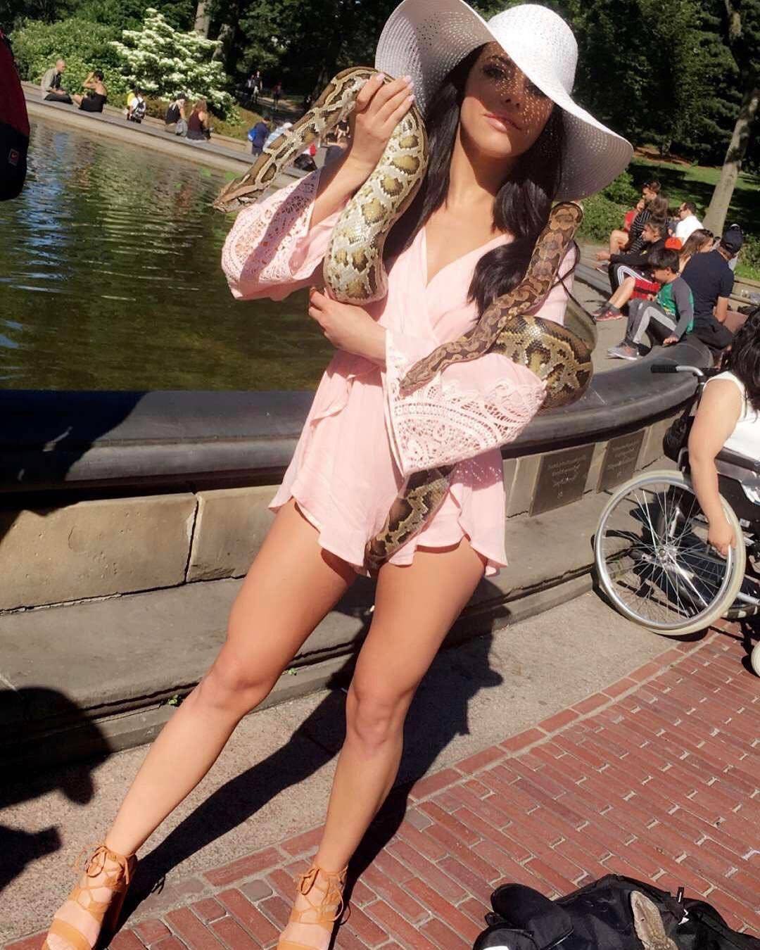 Adriana Chechik with snake | Scrolller