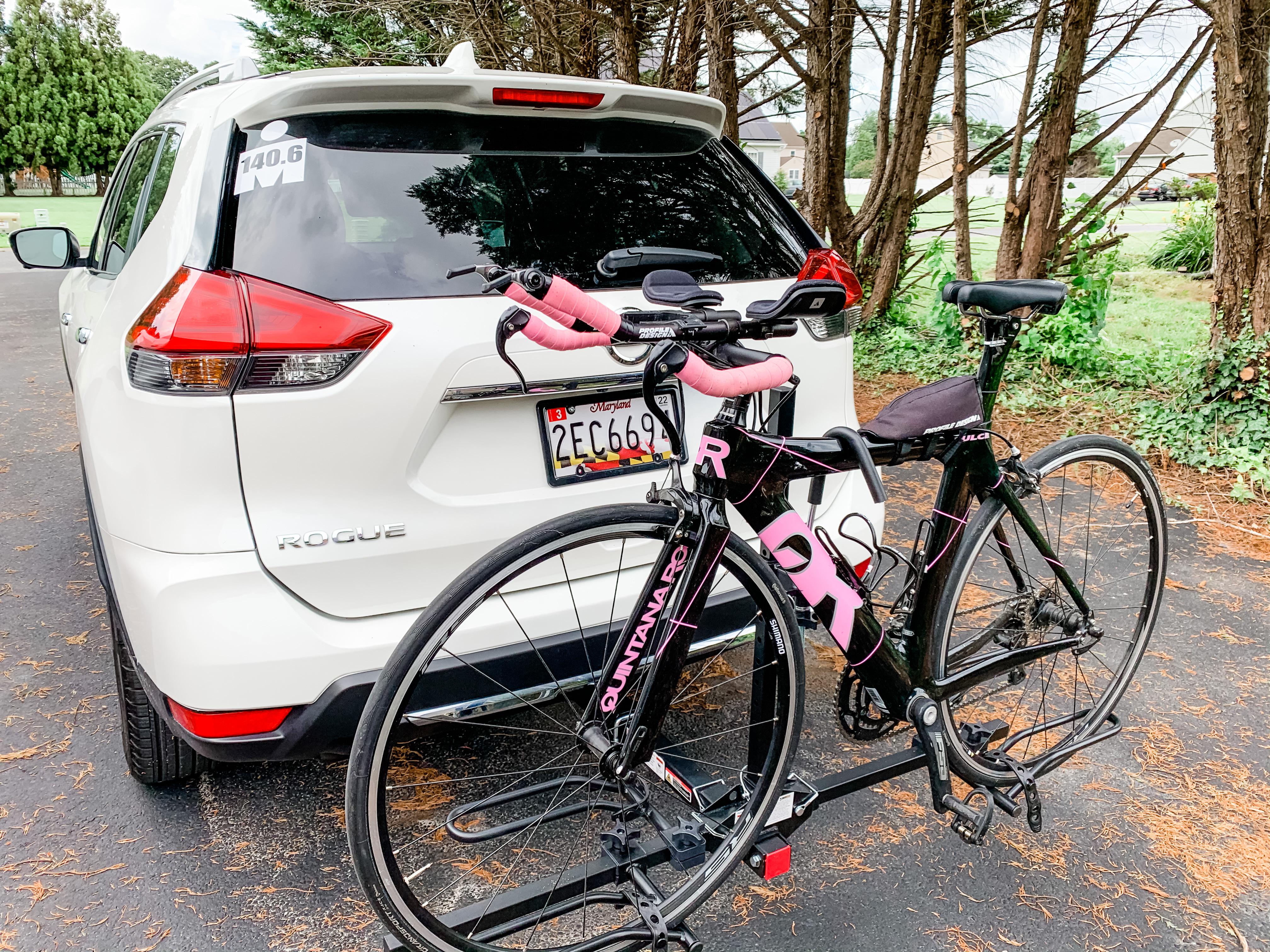 After scratching up the inside of my trunk, husband surprised me with a new bike rack for our ...