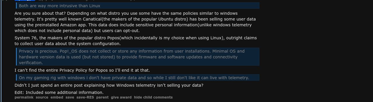 Ah yes spyware from "canatical" and system 76. Fucking learn from microsoft the best company ...