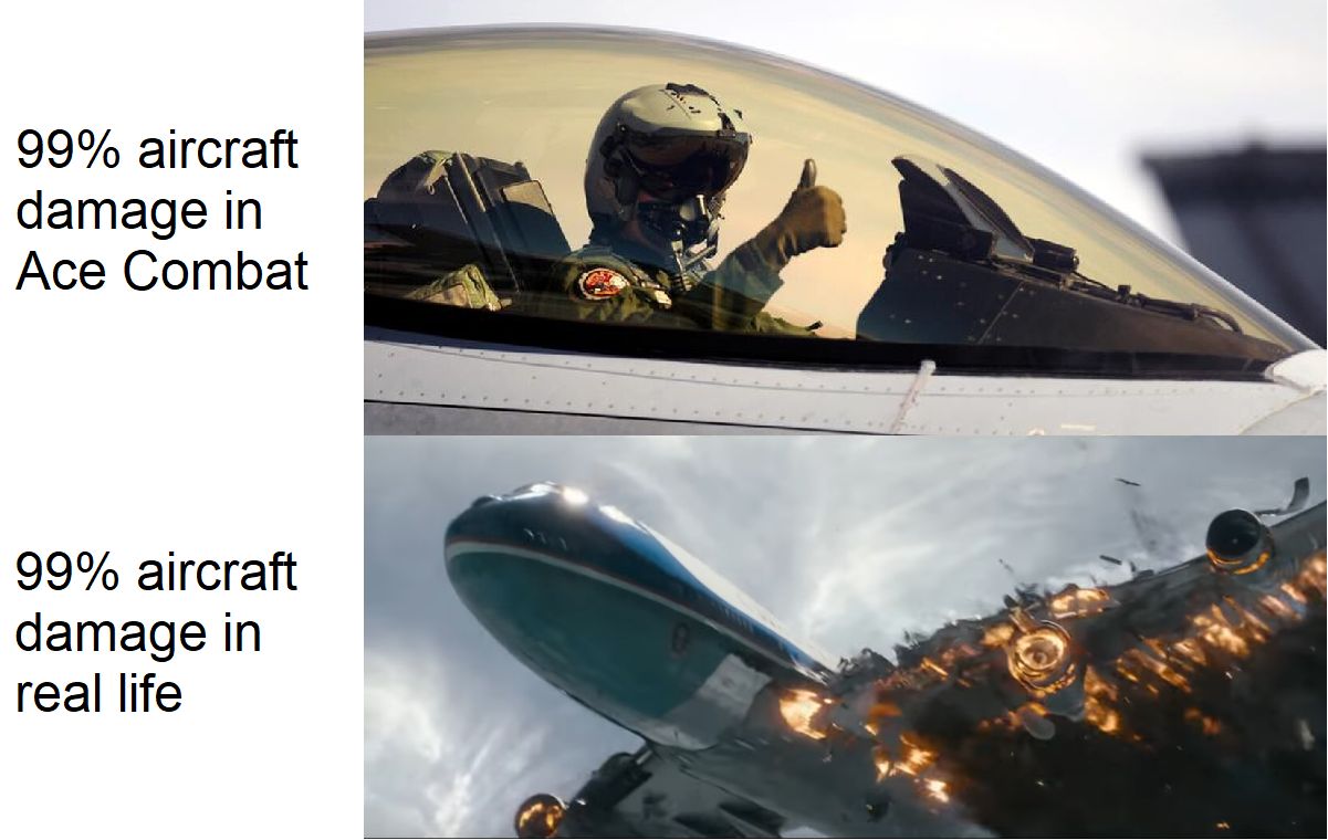 Aircraft damage in Ace Combat vs. real life | Scrolller