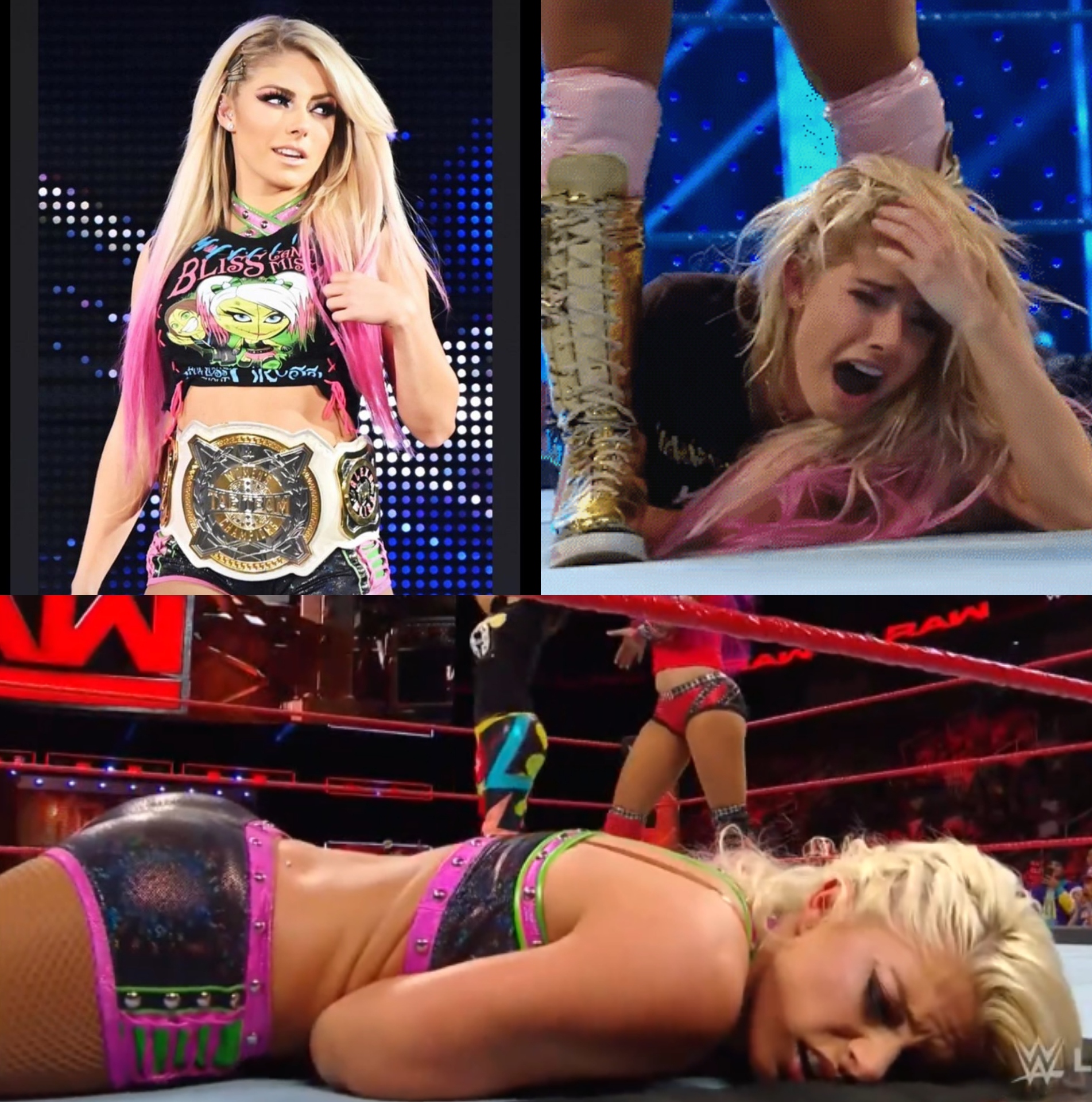 Alexa Bliss before, during, after the match | Scrolller