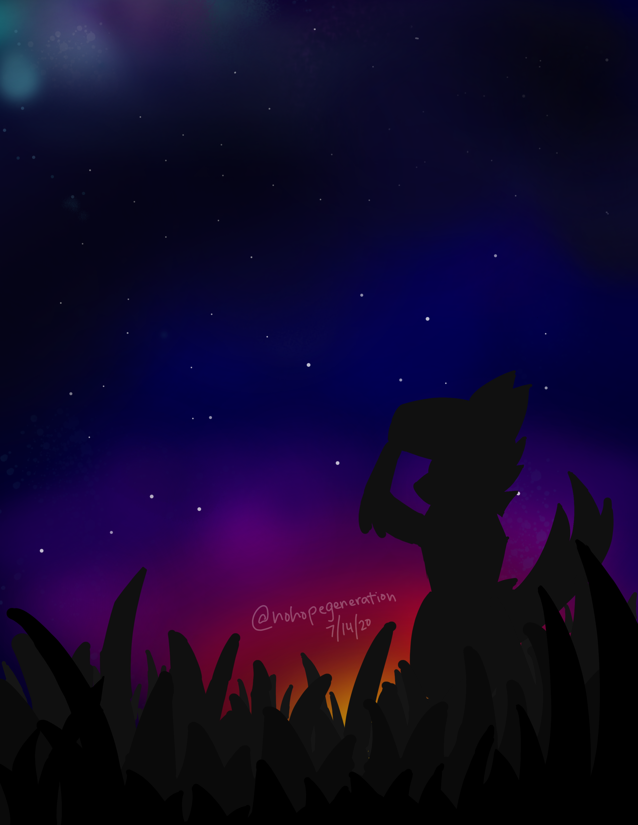 Amidst the meme chaos, I decided to draw a space-themed silhouette ...
