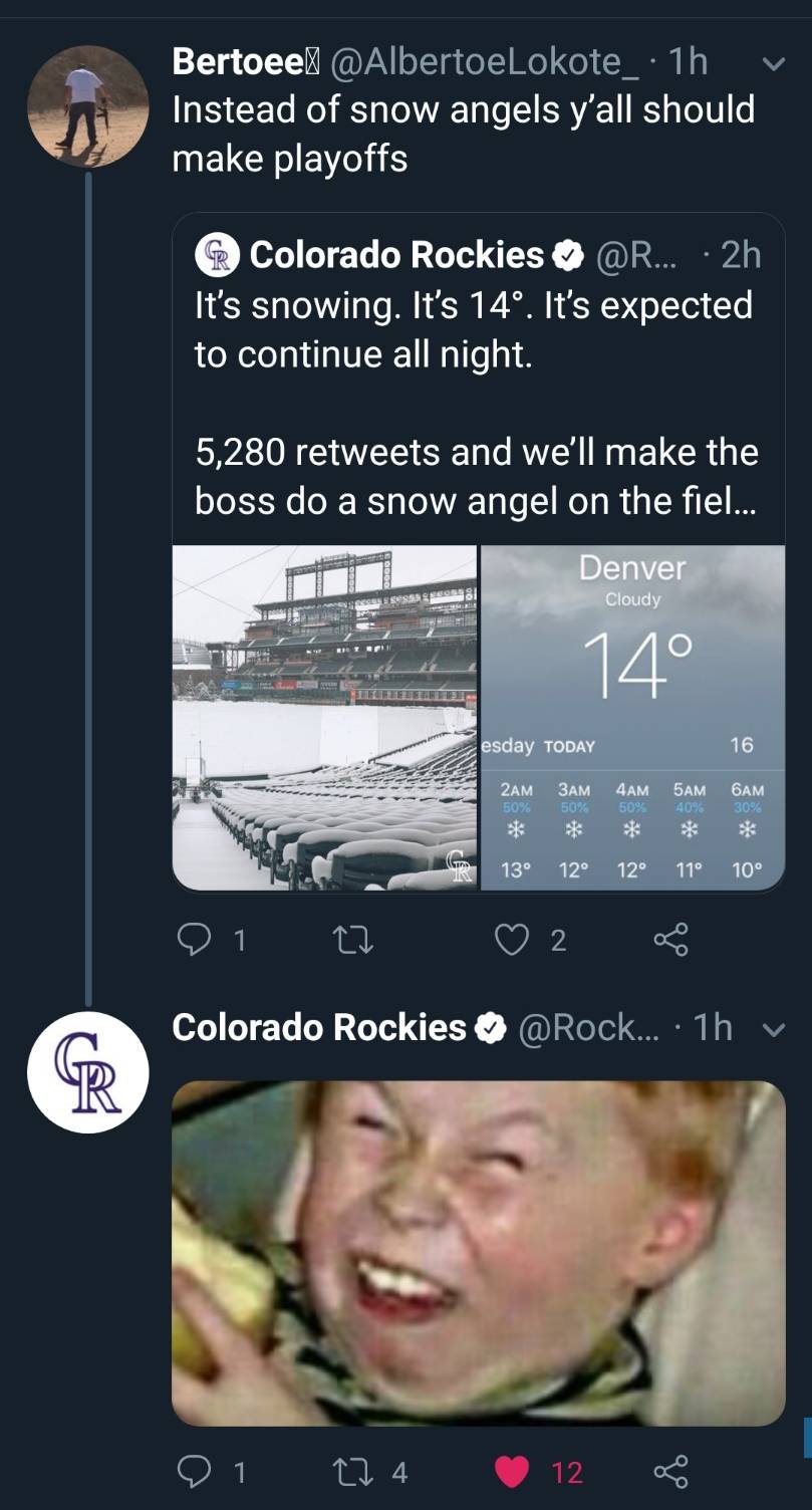 And now, the Rockies have joined my list of favorite MLB Team Twitters | Scrolller