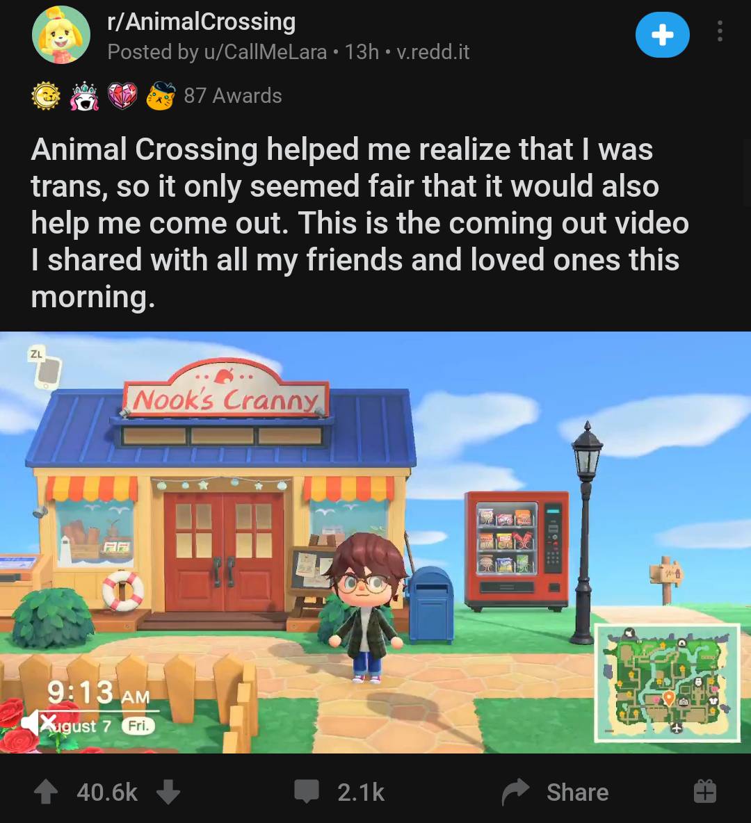 Animal crossing helped you realize you were trans, really? It's even worse that this person came ...