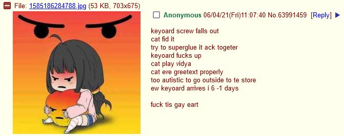 anon breaks his keyboard | Scrolller