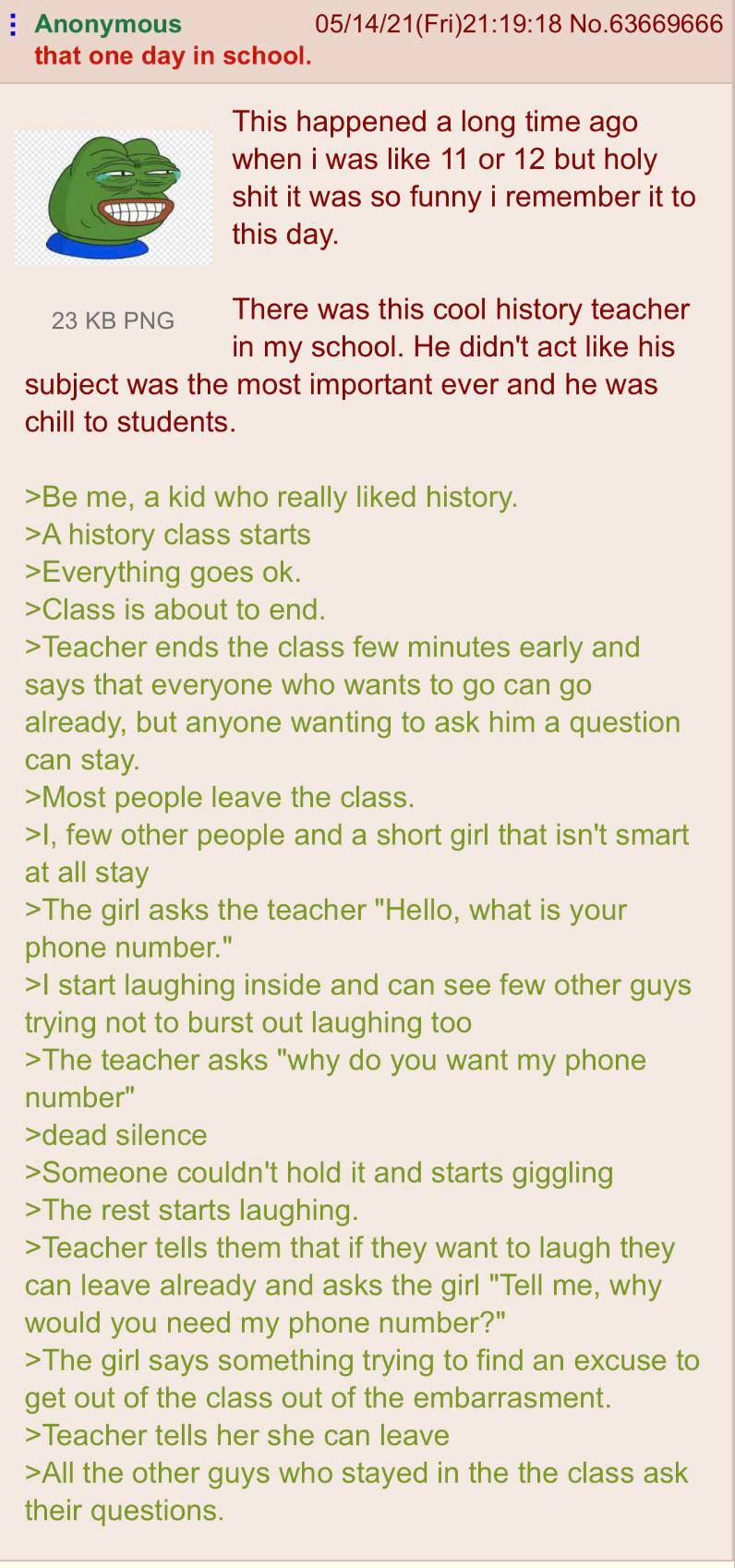 Anon has an awkward classmate | Scrolller