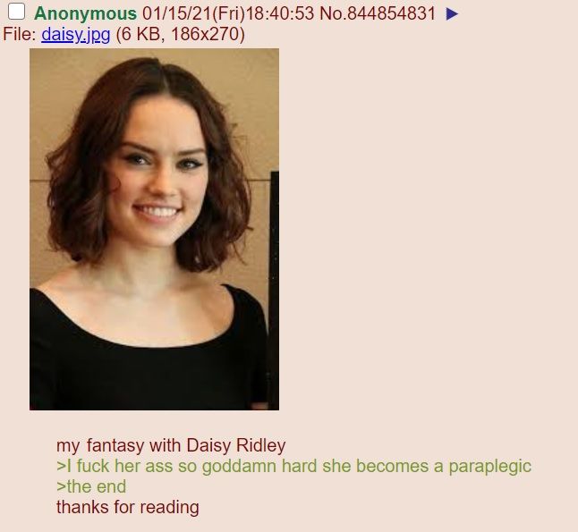 Anon has lewd thoughts about Daisy Riddley | Scrolller