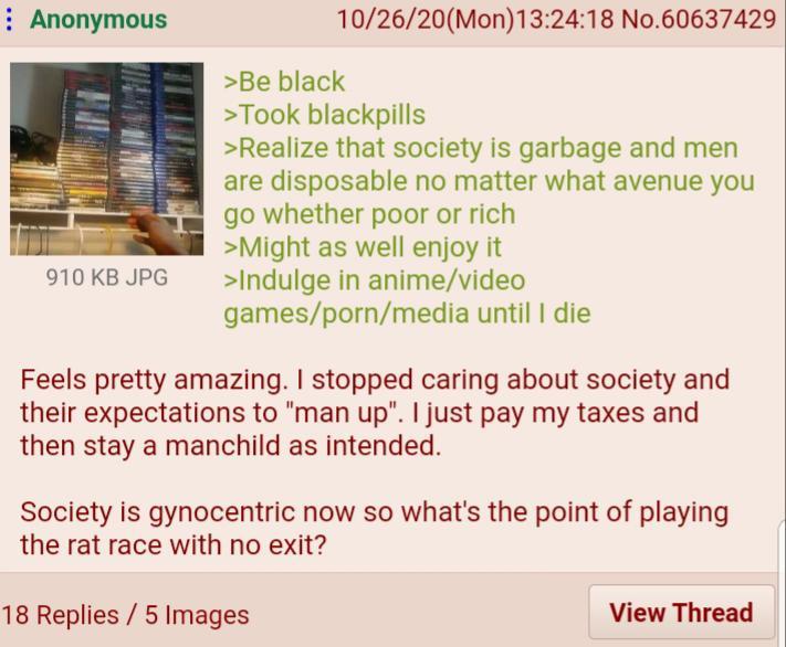 Anon is blackpilled | Scrolller