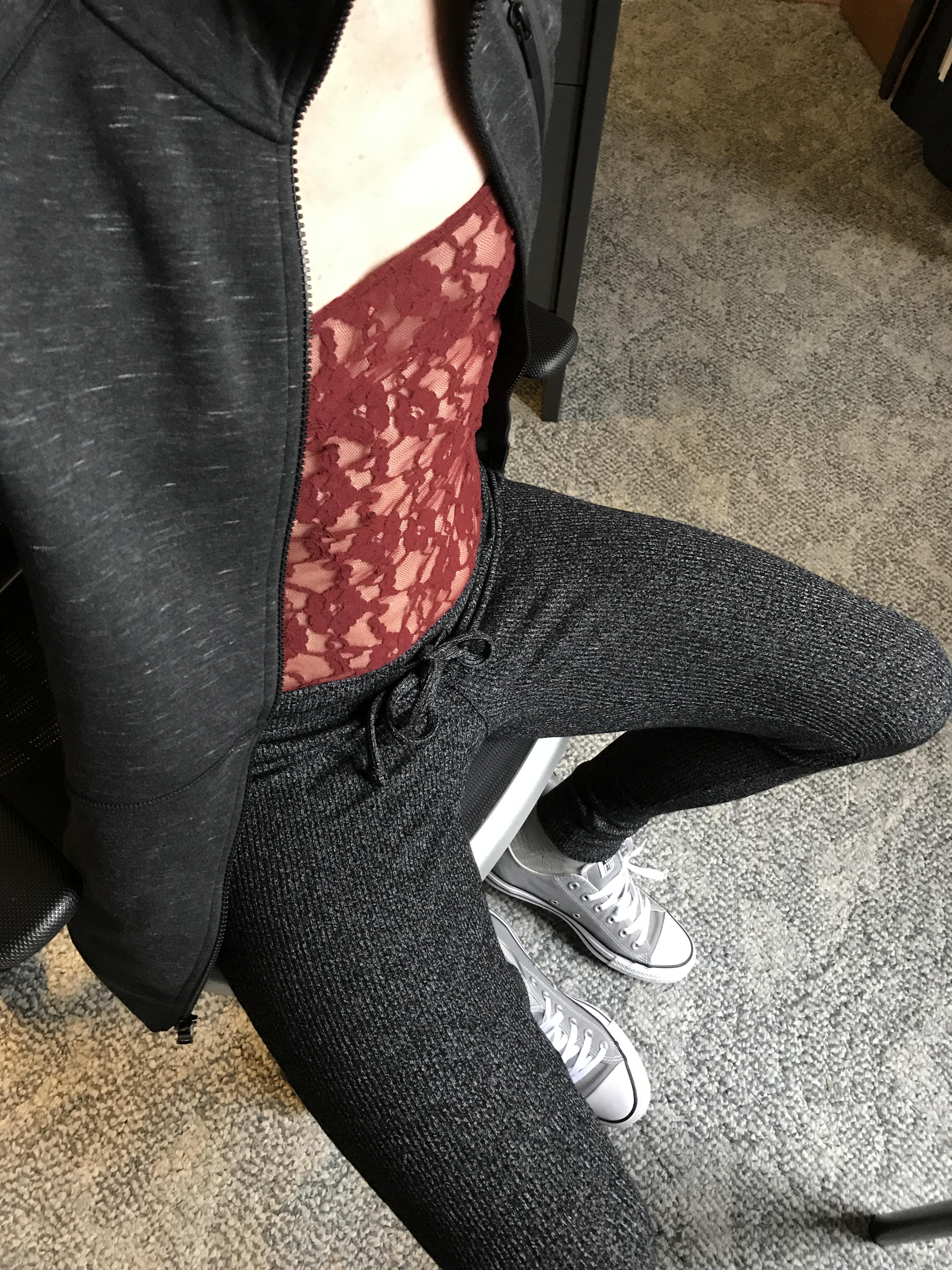 Another Friday working from home. Oh and new leggings and bodysuit from Express. | Scrolller