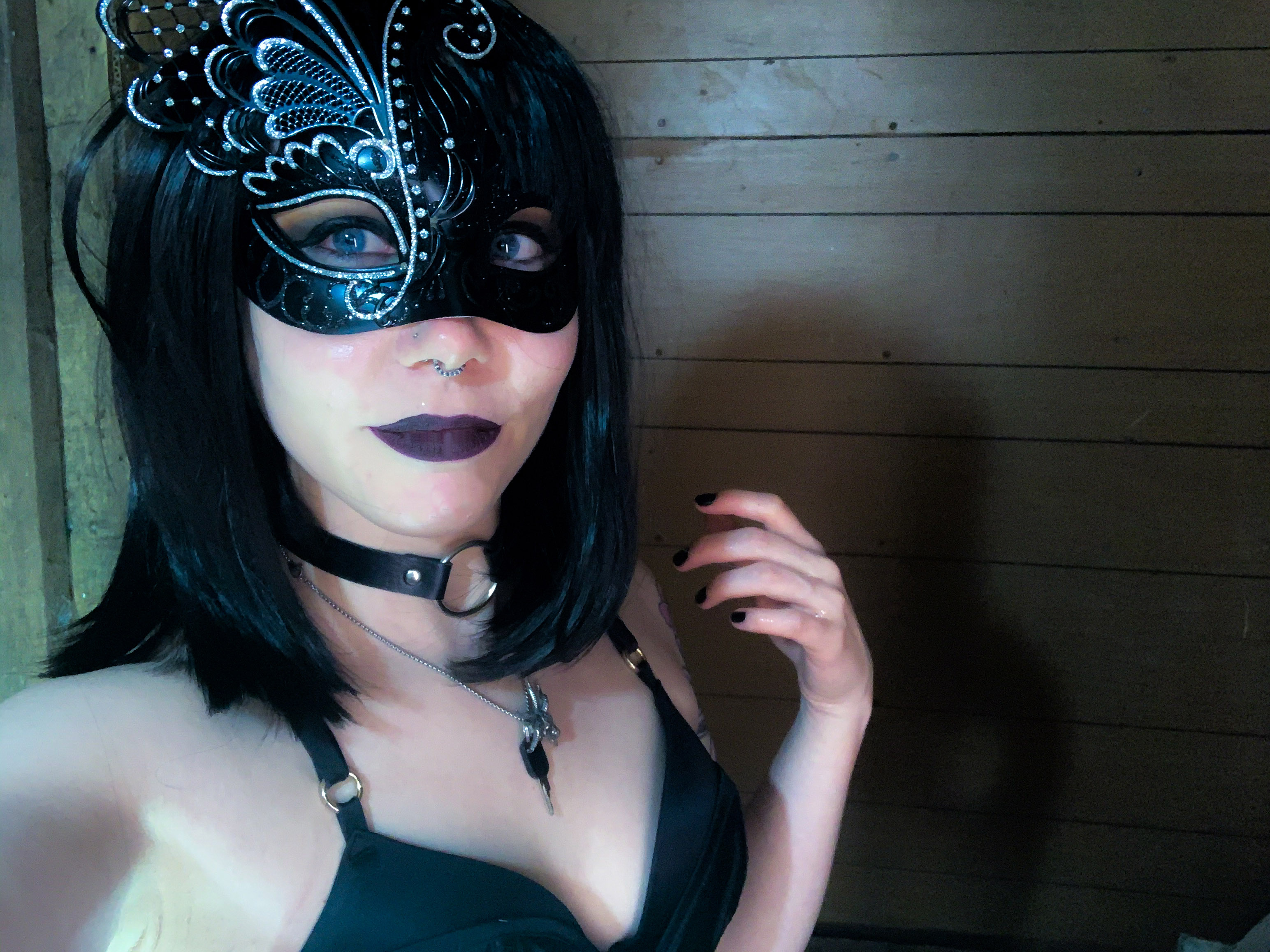 Any love for masquerade masks with leather chokers? | Scrolller