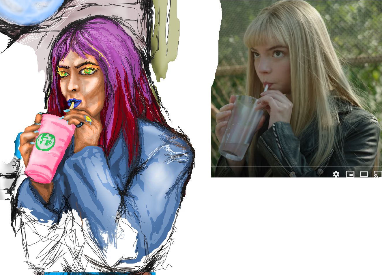Anya Taylor-Joy New Mutants inspired sketch (possibly part of a larger project) | Scrolller