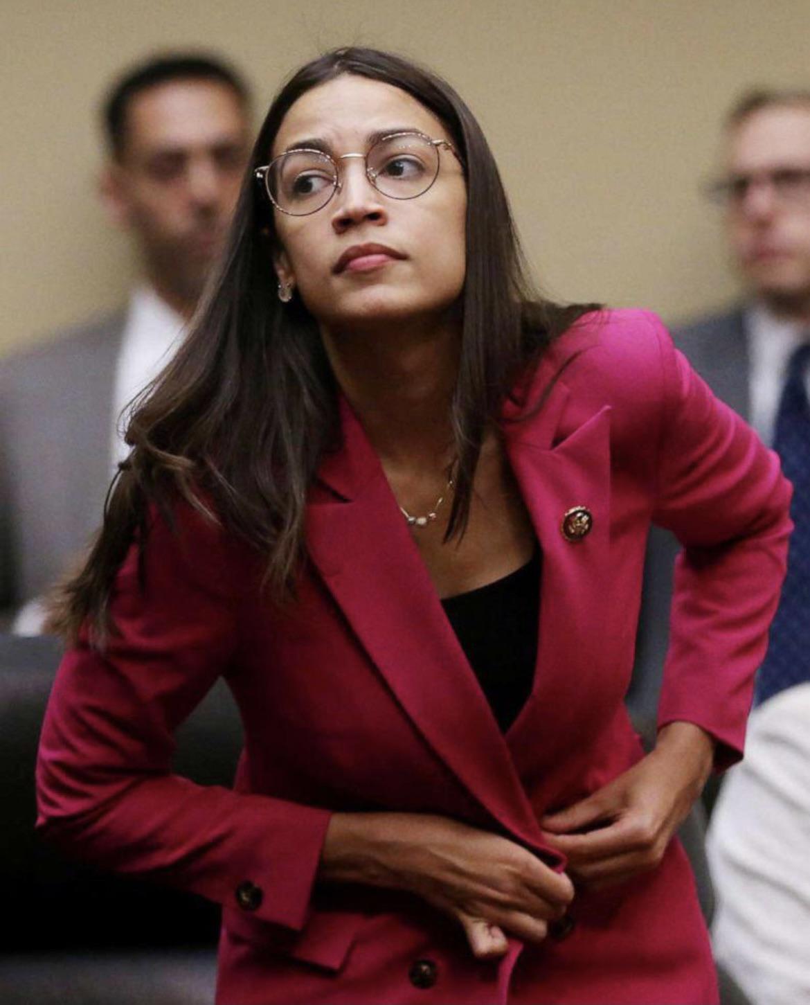 AOC undressing to release her titties for us | Scrolller