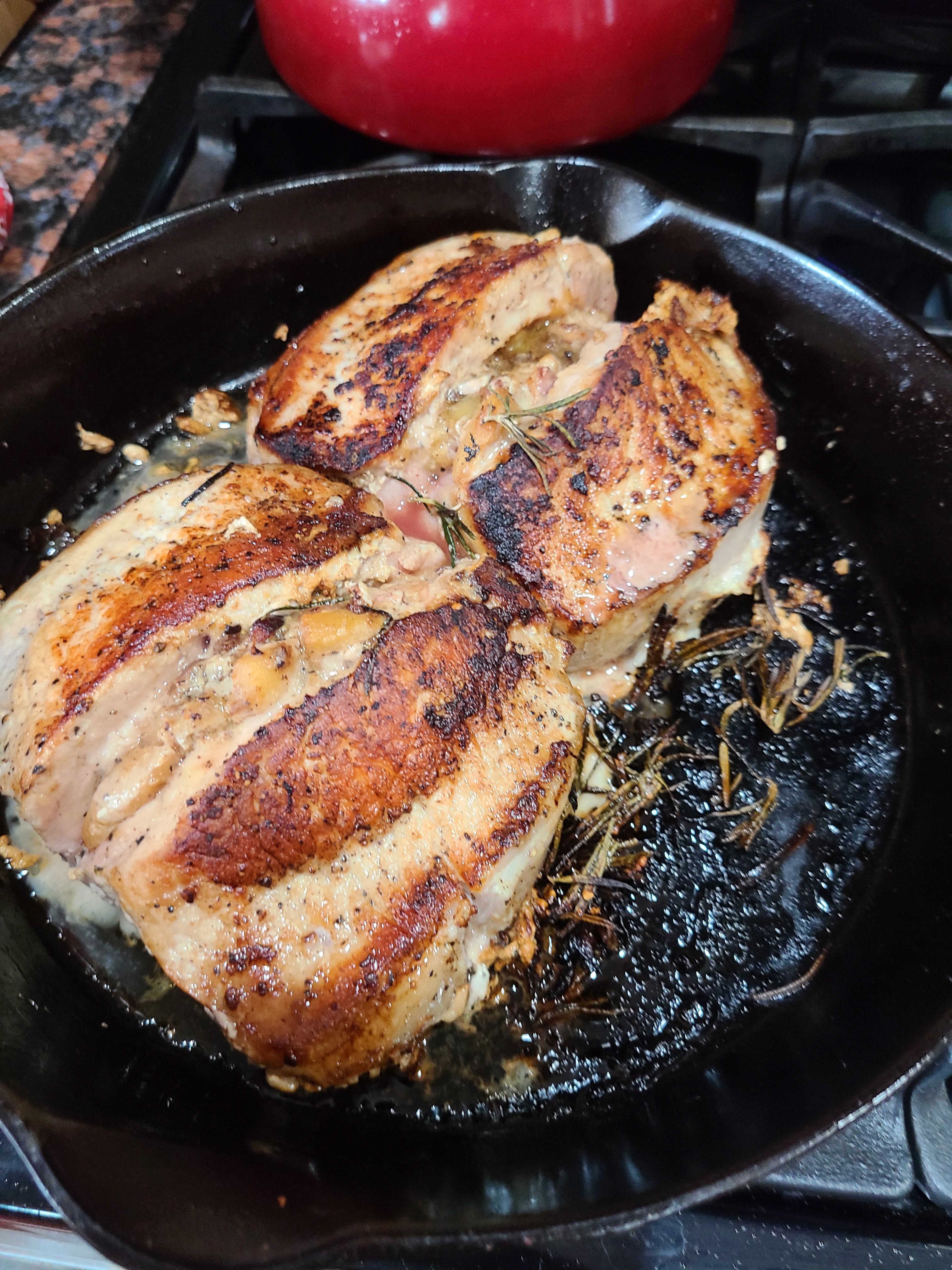 Apple Bacon, and Blue Cheese - Stuffed Pork Chops | Scrolller