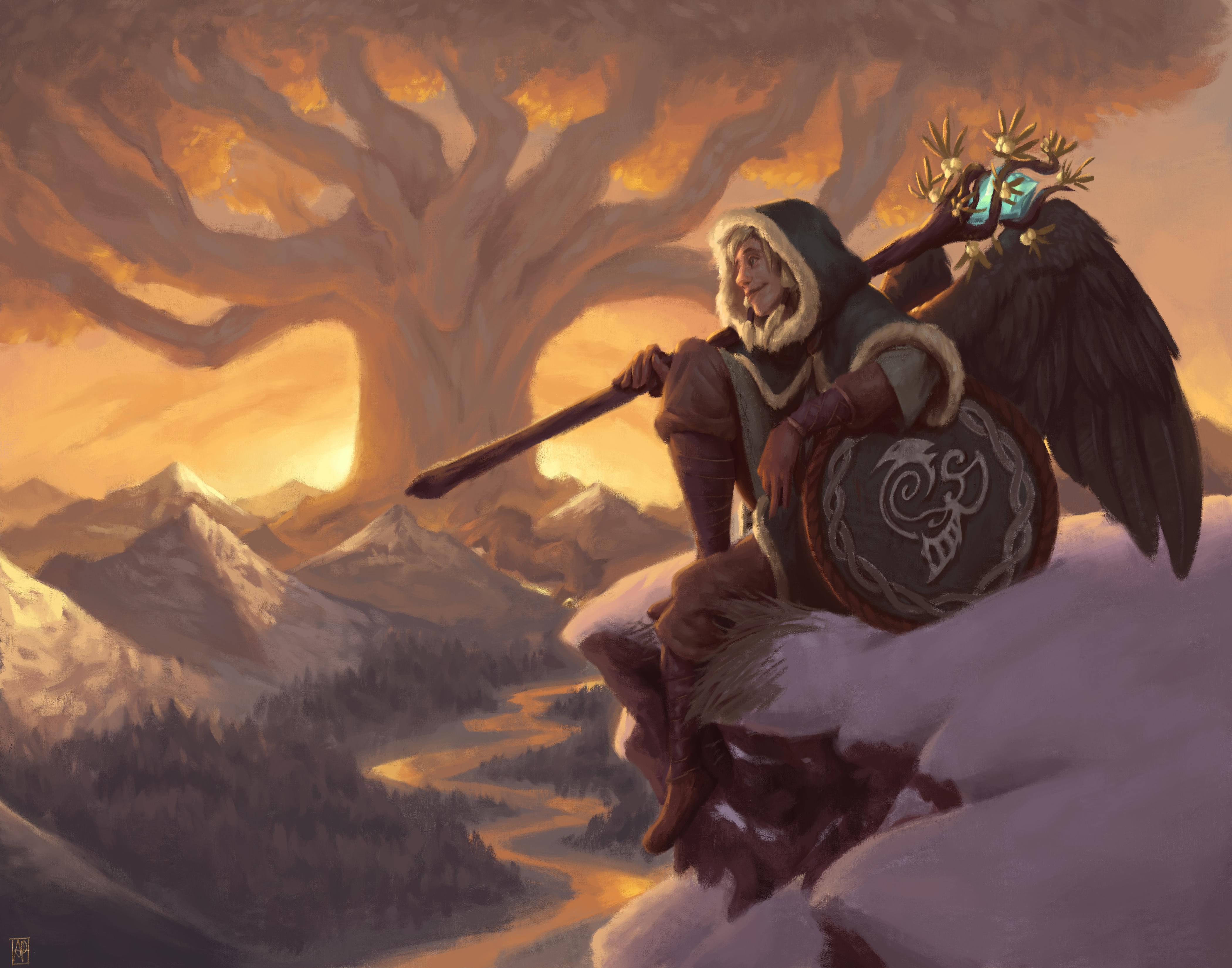 [Art] Balder Snorjar, Aasimar Druid- Character Commission | Scrolller