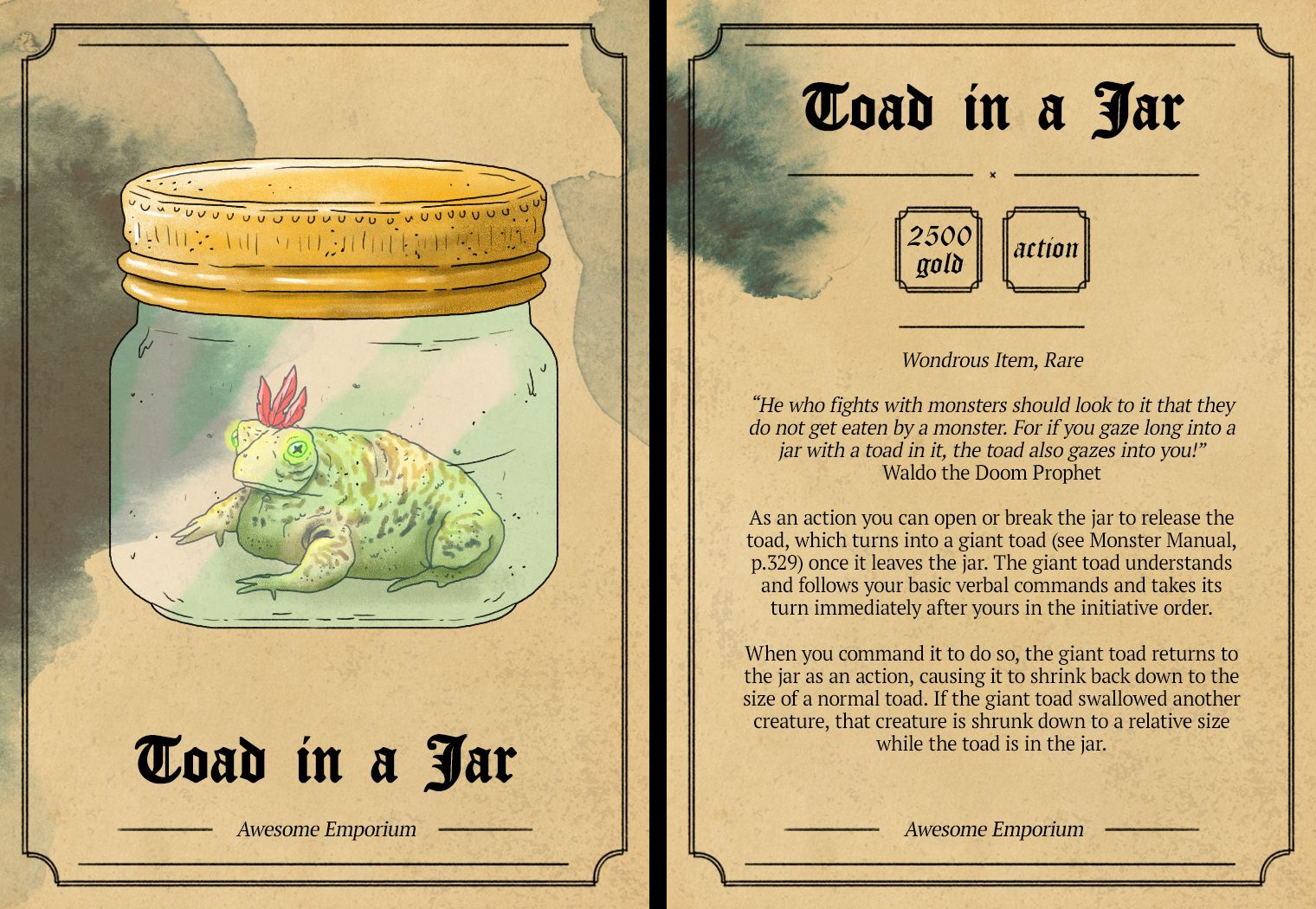 [ART] Homebrew item - Toad in a Jar | Scrolller