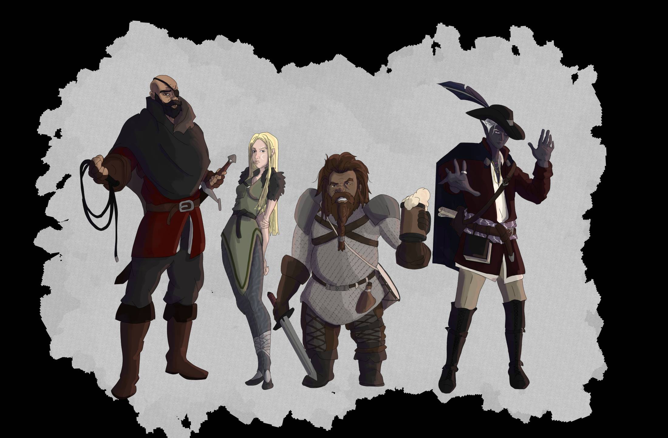 [ART][OC] To new beginnings! My low level party portrait | Scrolller