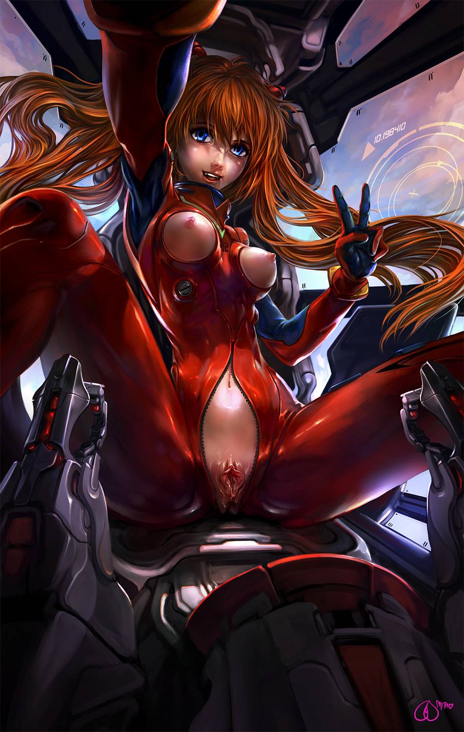 Asuka's Lewd Cockpit Selfie (OhayouGirls) [Evangelion] | Scrolller