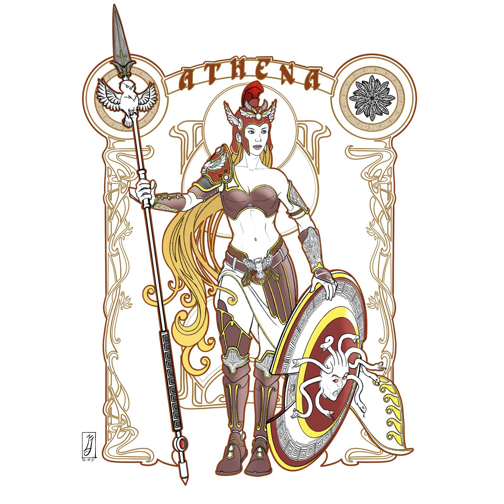 ‘Athena’, Digital Drawing by me. Inspired by the character in the video game ‘Smite’ | Scrolller