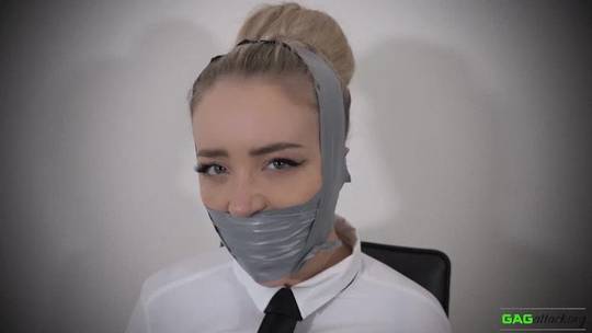 Aubrey - Double PVC Tape Gag | Scrolller