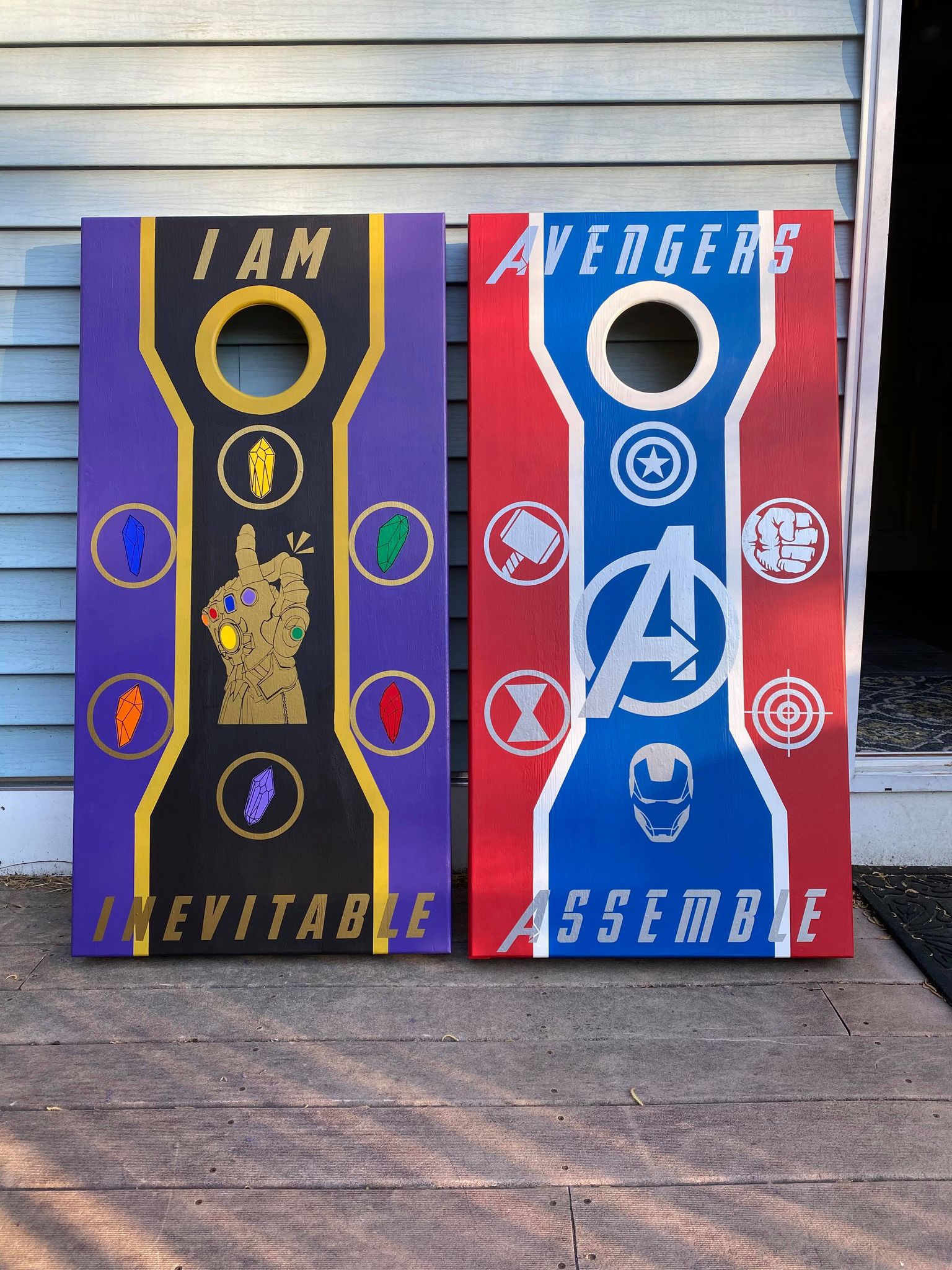 Avengers/Thanos Themed Cornhole Boards | Scrolller