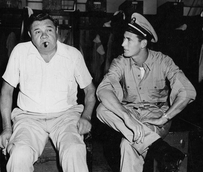 Babe Ruth and Ted Williams, c. 1943 | Scrolller