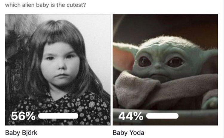 baby Bjork vs baby Yoda meme 😂 | Scrolller baby Bjork vs baby Yoda meme 😂 | Scrolller