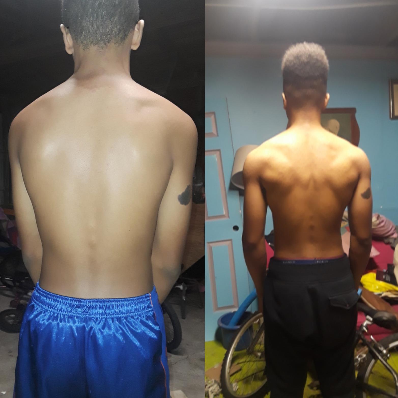 Back before and after lifting, 3 months of lifting. | Scrolller
