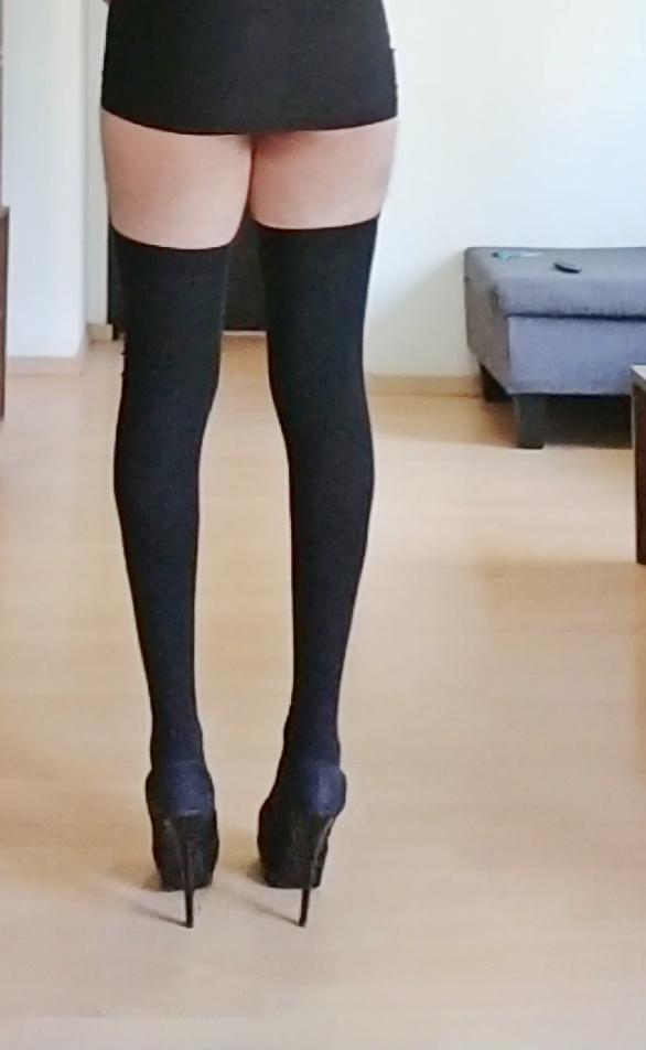 Backside of my minidress and thigh highs with heels :3 ️ | Scrolller