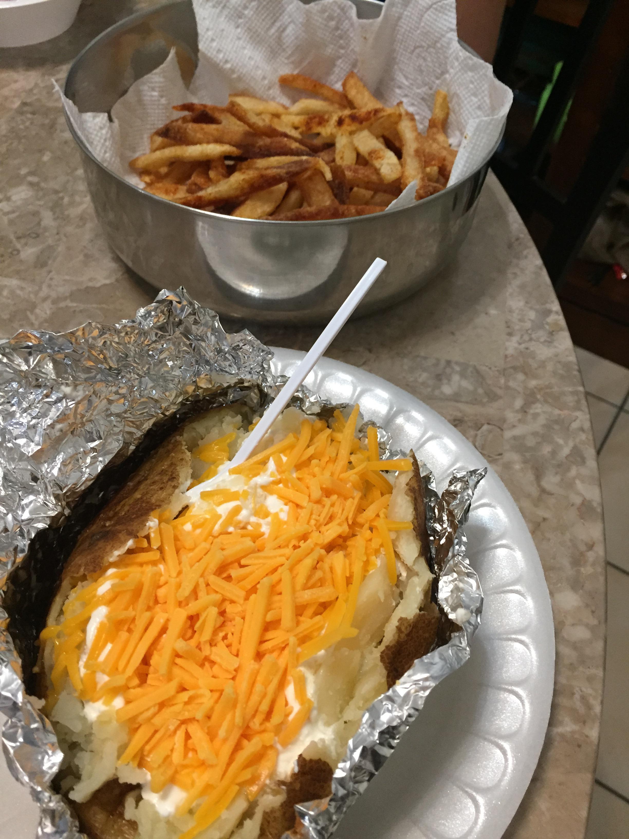 Baked potato and fries for dinner | Scrolller