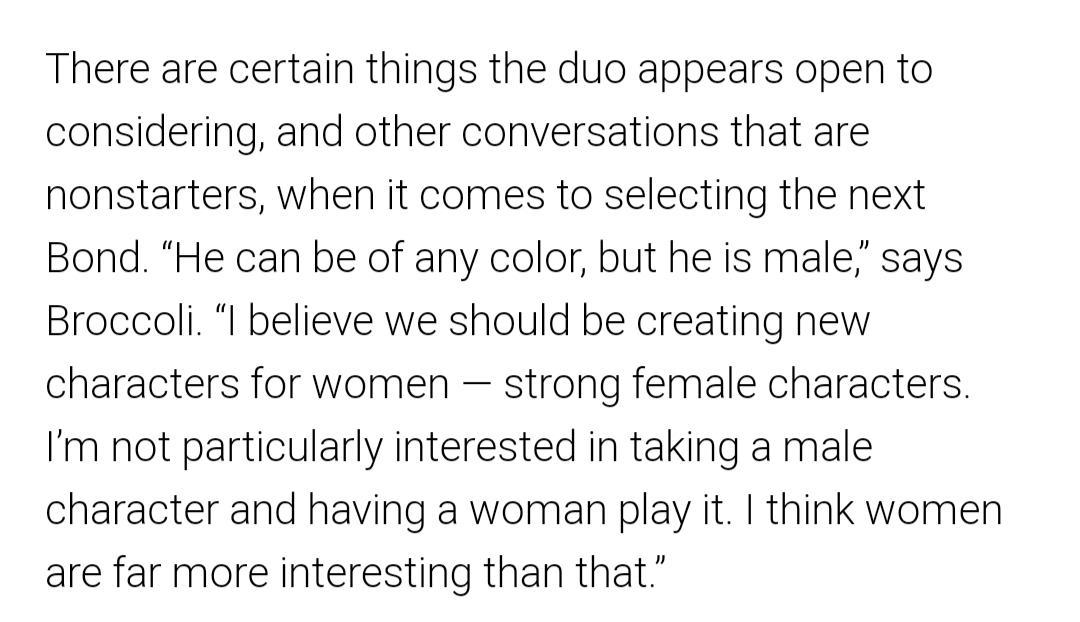 Barbara Broccoli on casting future James Bond actors. | Scrolller