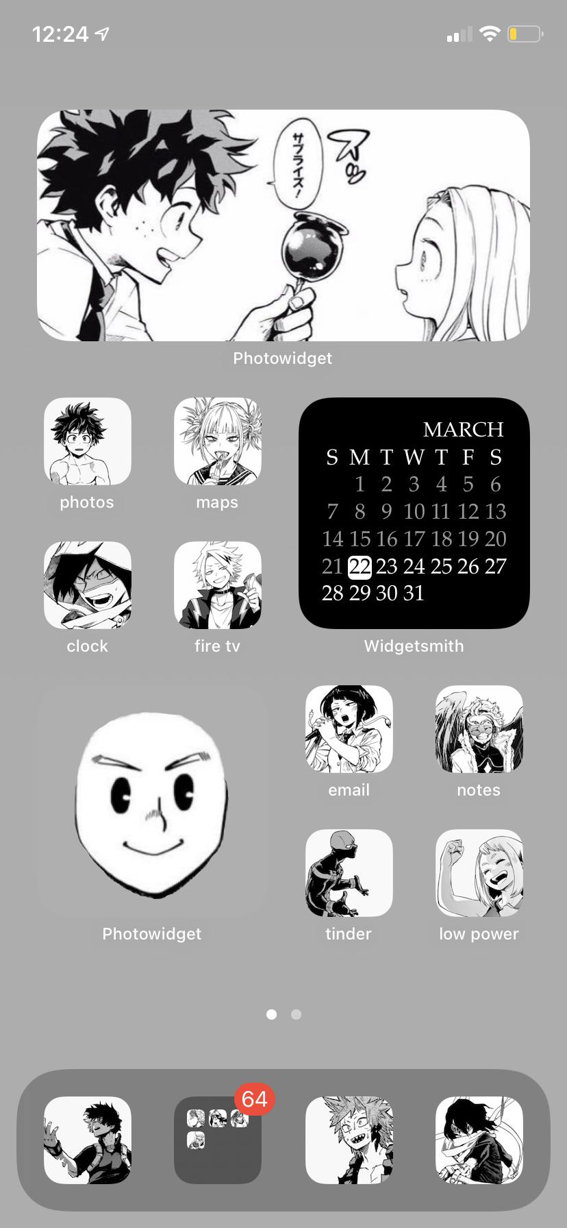 basic b&w My Hero Academia themed layout | Scrolller