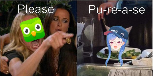 Basically my whole experience during Chigusa's Duolingo stream today | Scrolller