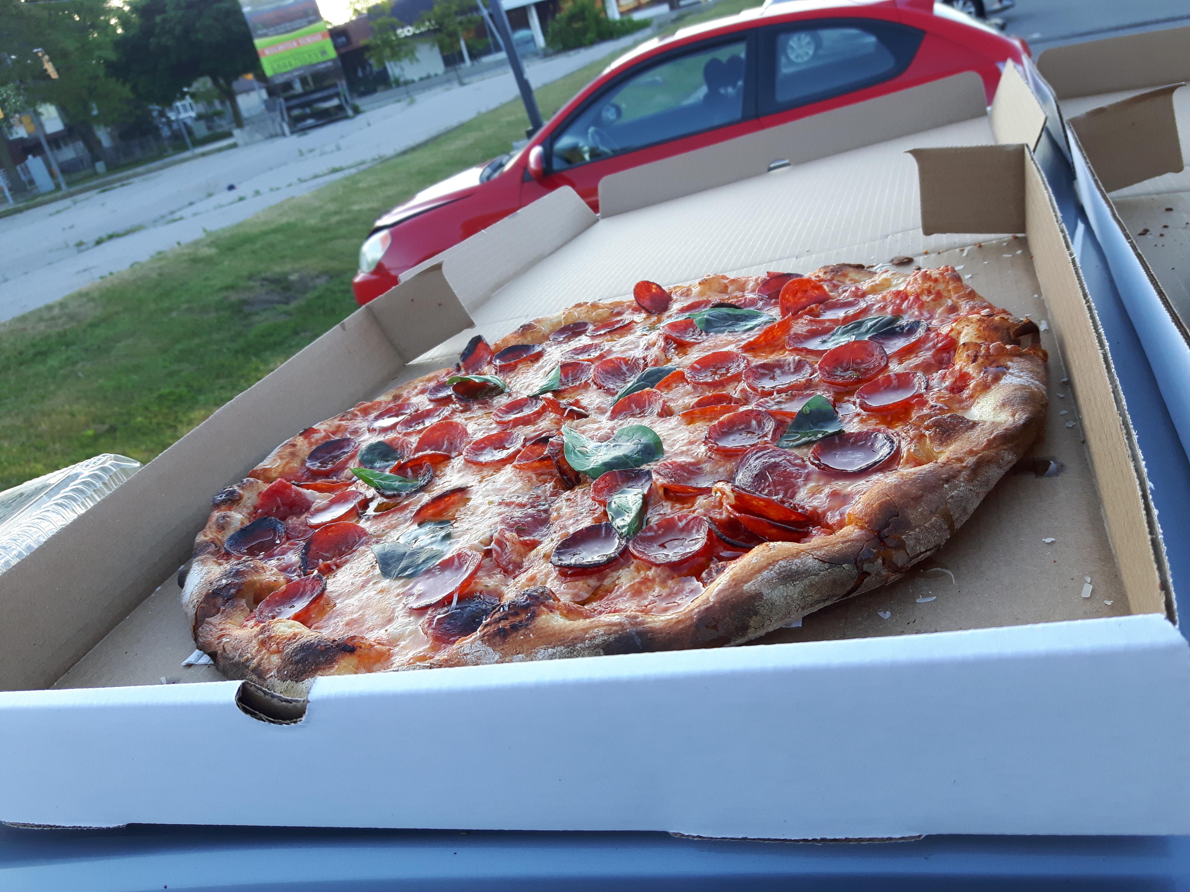 Basil pepperoni and hot honey pizza | Scrolller